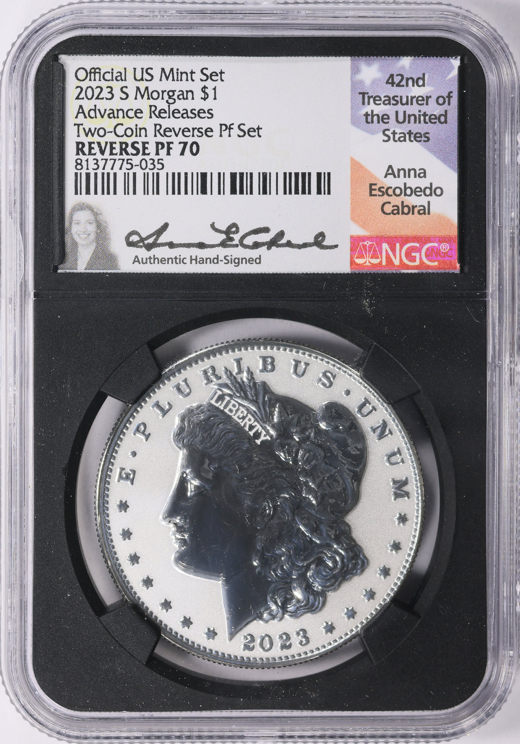 2023-S Morgan Silver Dollar Reverse Proof Advance Release NGC Proof-70 ...