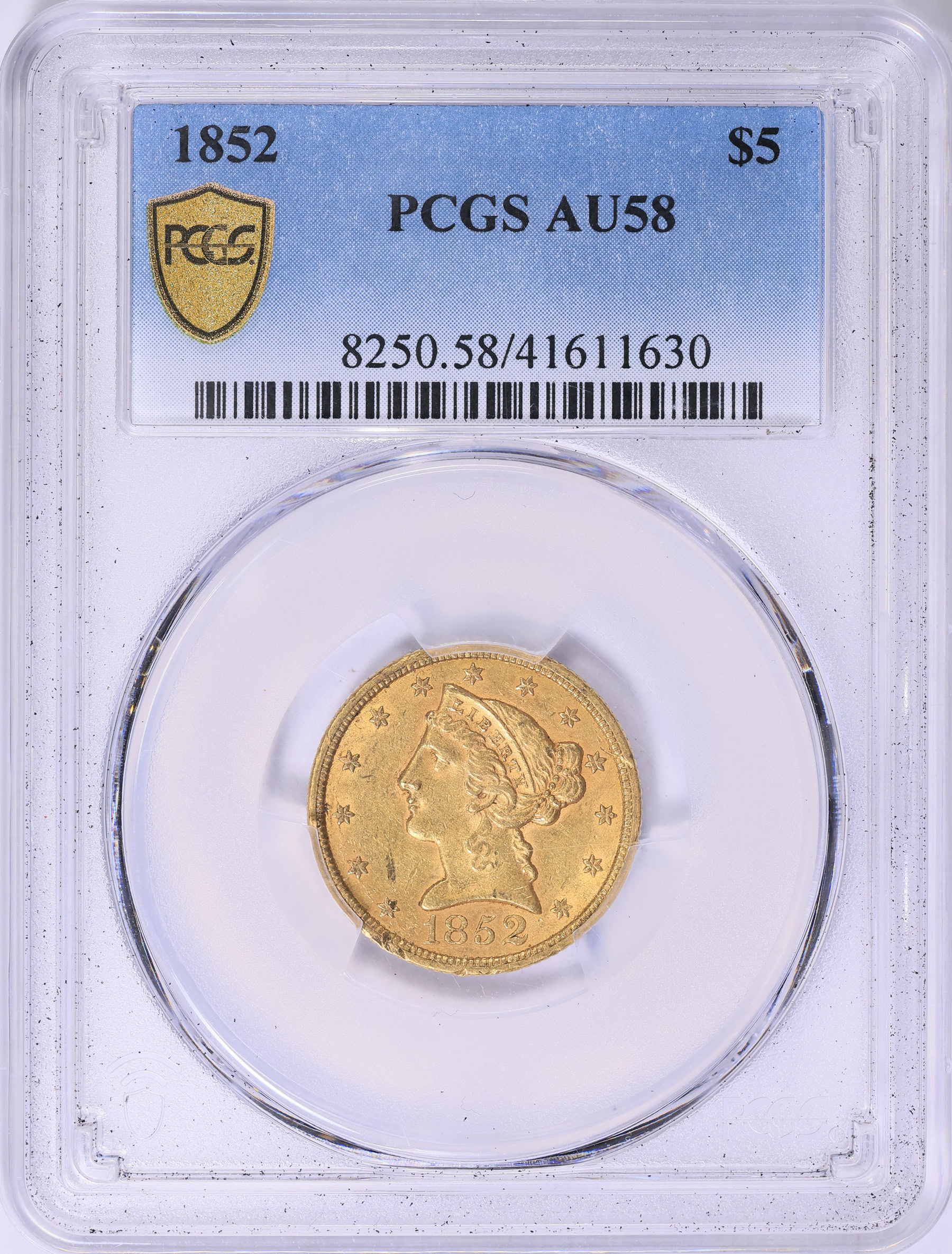 1852 Liberty Gold Half Eagle PCGS AU-58 (Item 1802684) | GreatCollections Coin Auctions