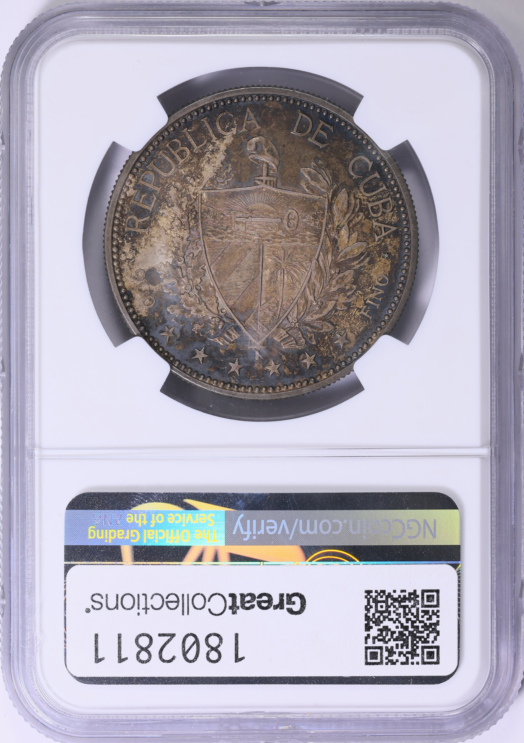 Cuba 1897 Silver Souvenir Peso Star Below Base of 97 KM-M2 NGC AU ...