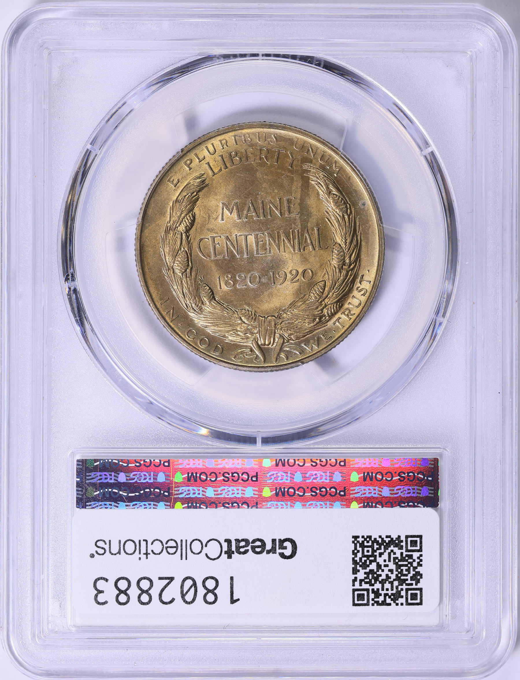 1920 Maine Centennial Half Dollar PCGS MS-64 (Toned) (Eliasberg ...