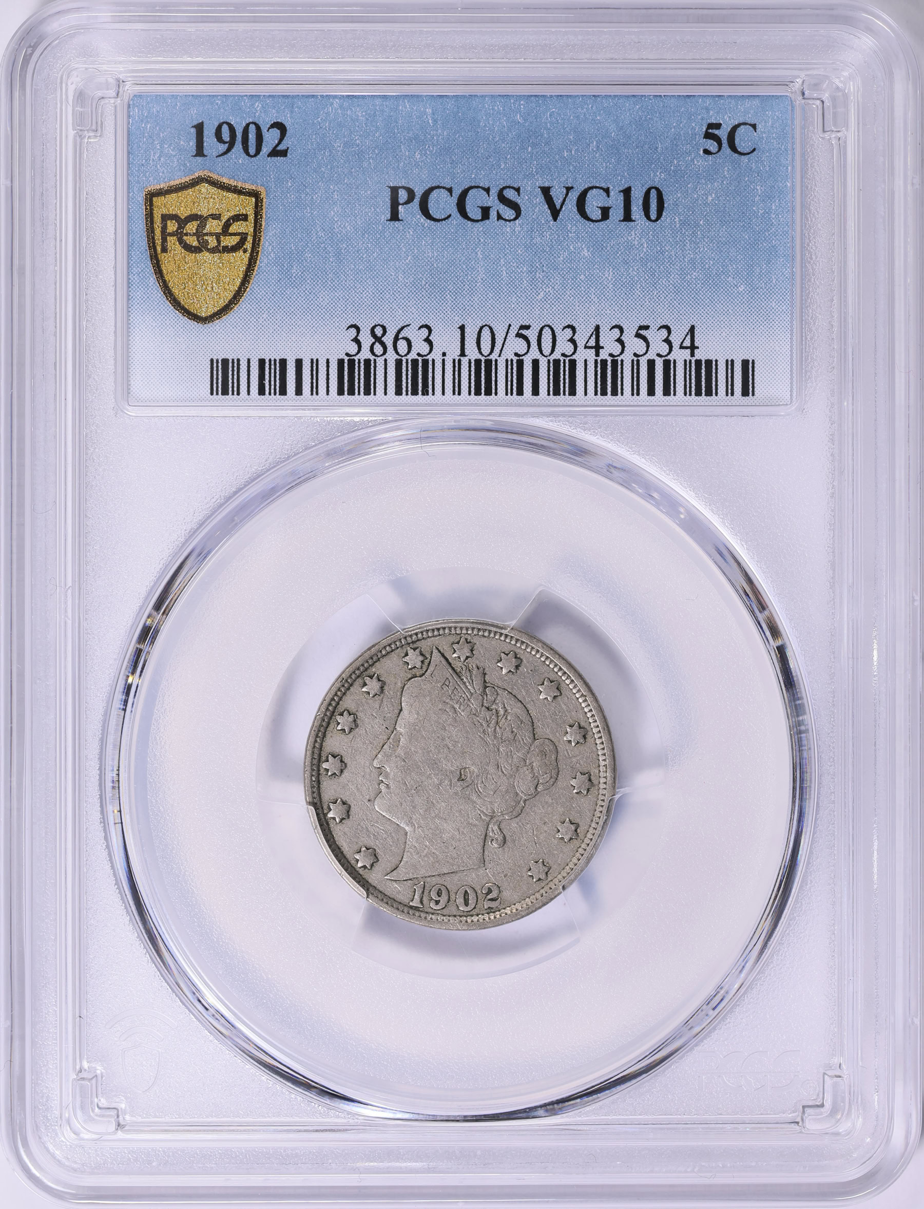 1902 Liberty Nickel PCGS VG-10 (Item 1802905) | GreatCollections Coin Auctions