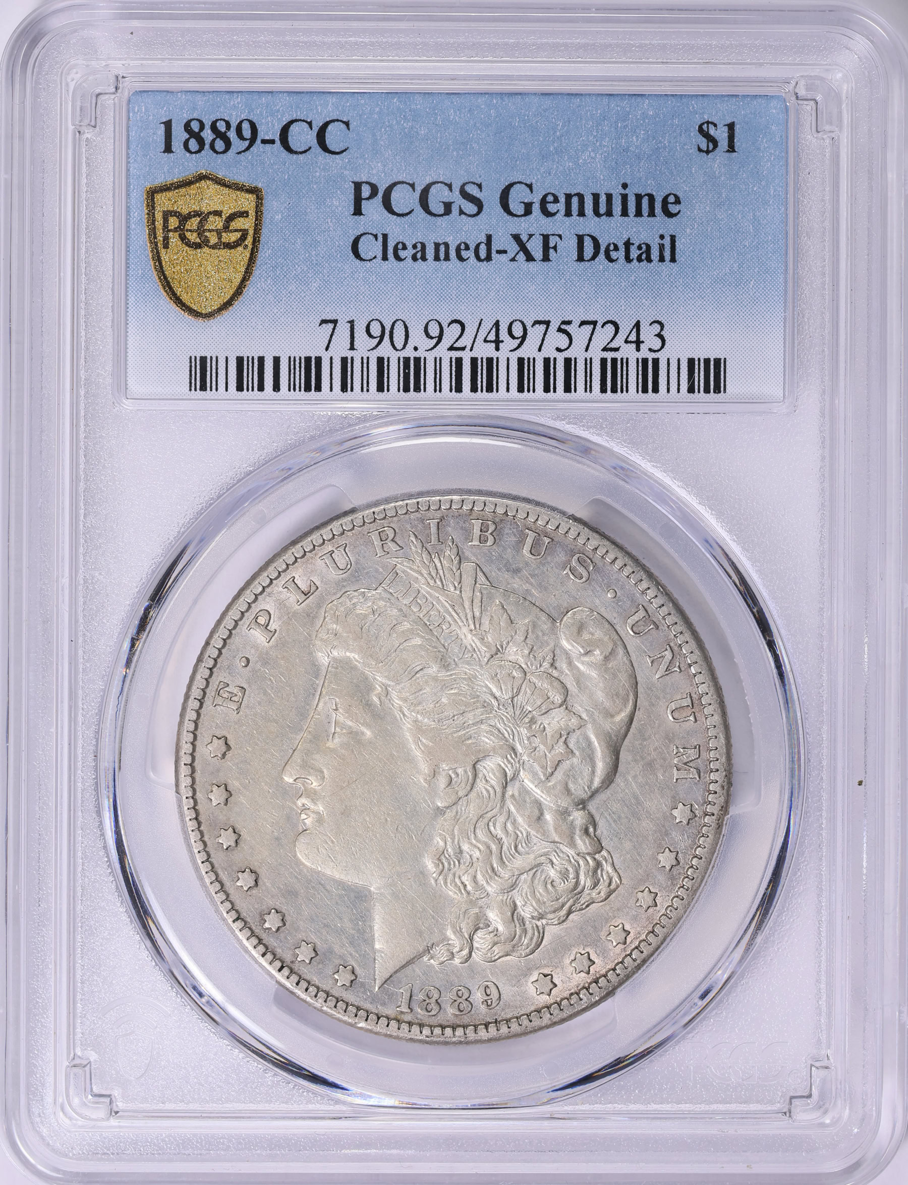 1889-CC Morgan Silver Dollar PCGS Genuine XF Details (Item 1802945) | GreatCollections Coin Auctions