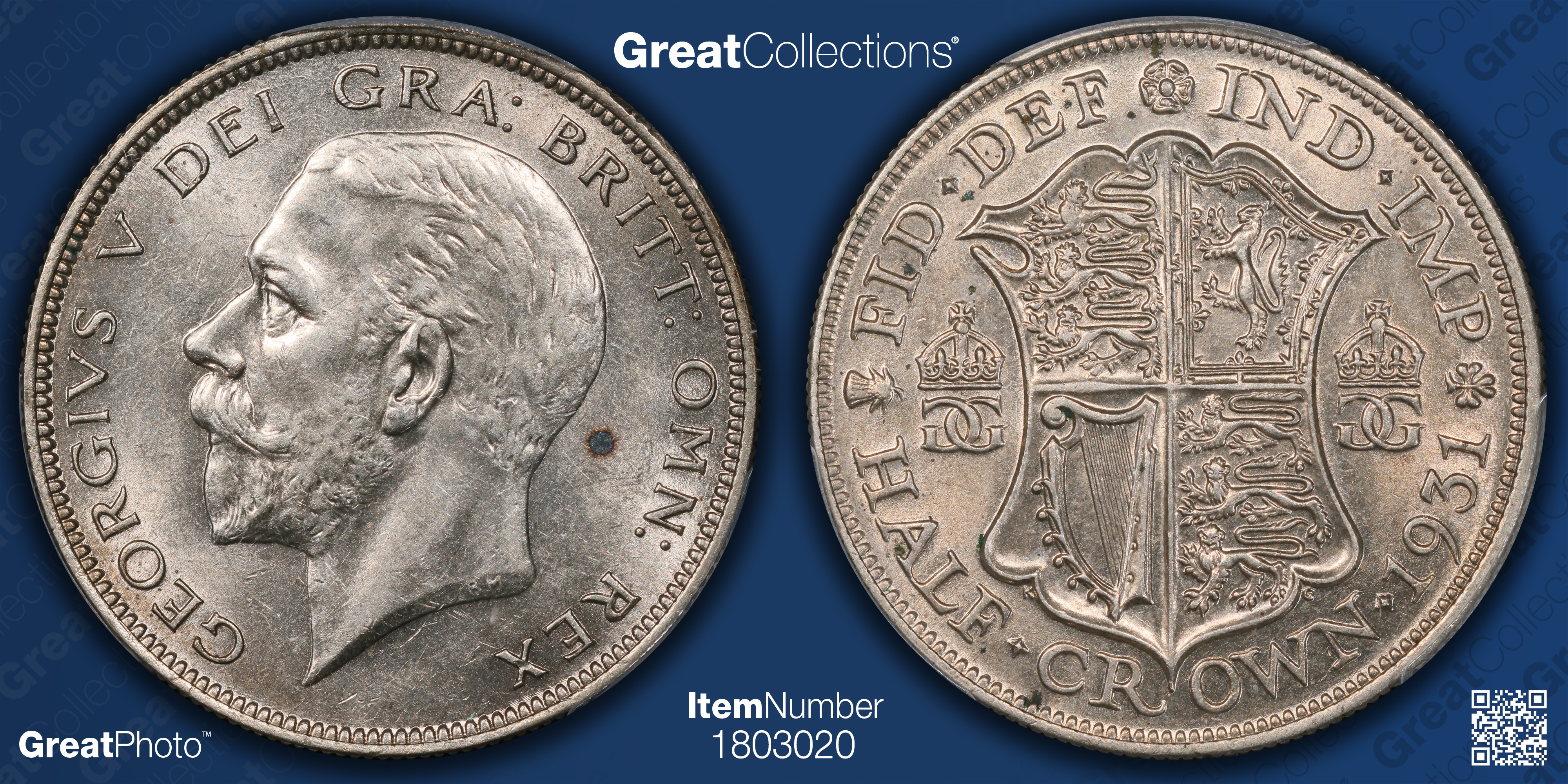Great Britain 1931 Silver 1/2 Crown KM-835 PCGS AU-58 (Item 1803020 ...