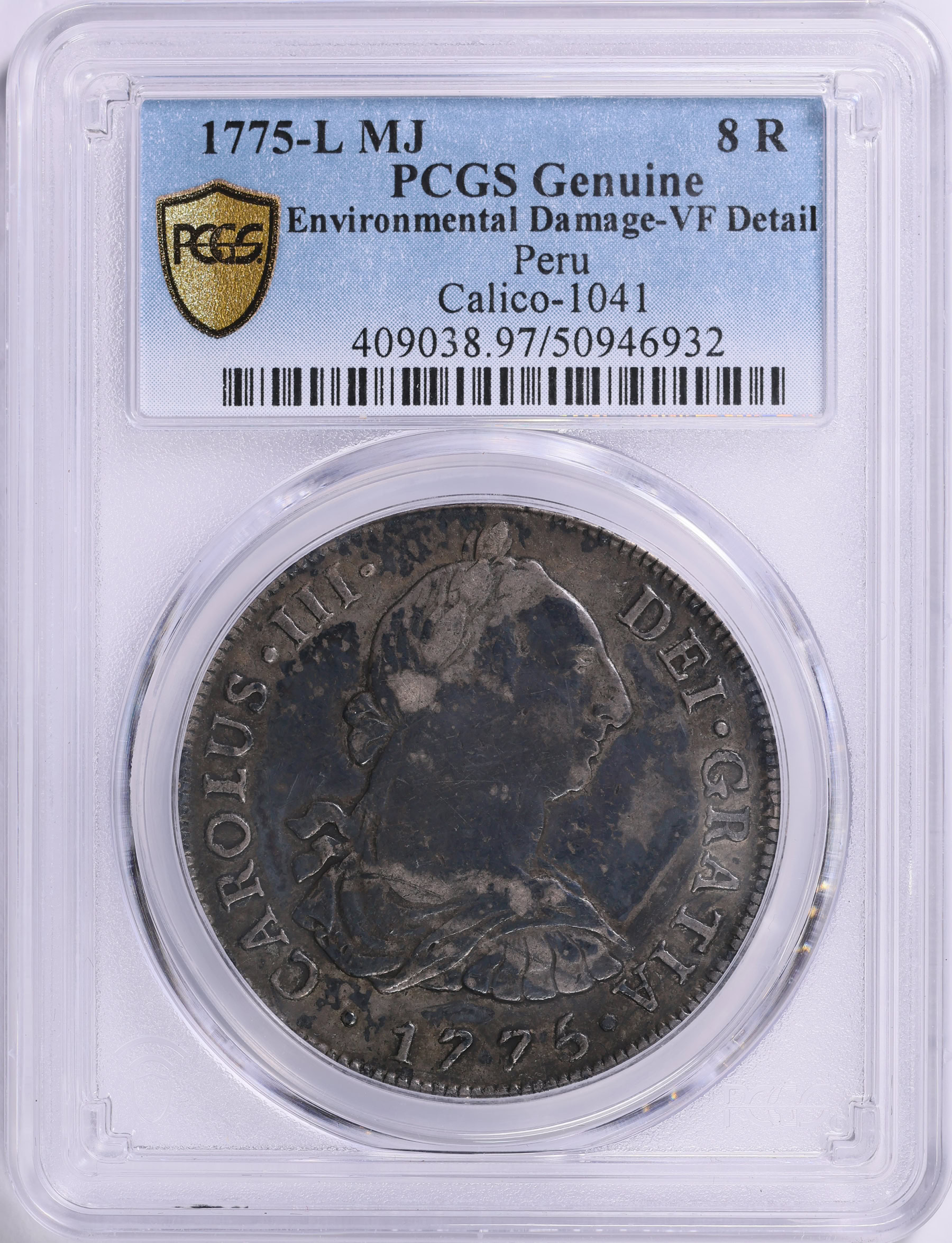 Peru 1775-L MJ 8 Reales PCGS Genuine VF Details (Item 1803129 ...