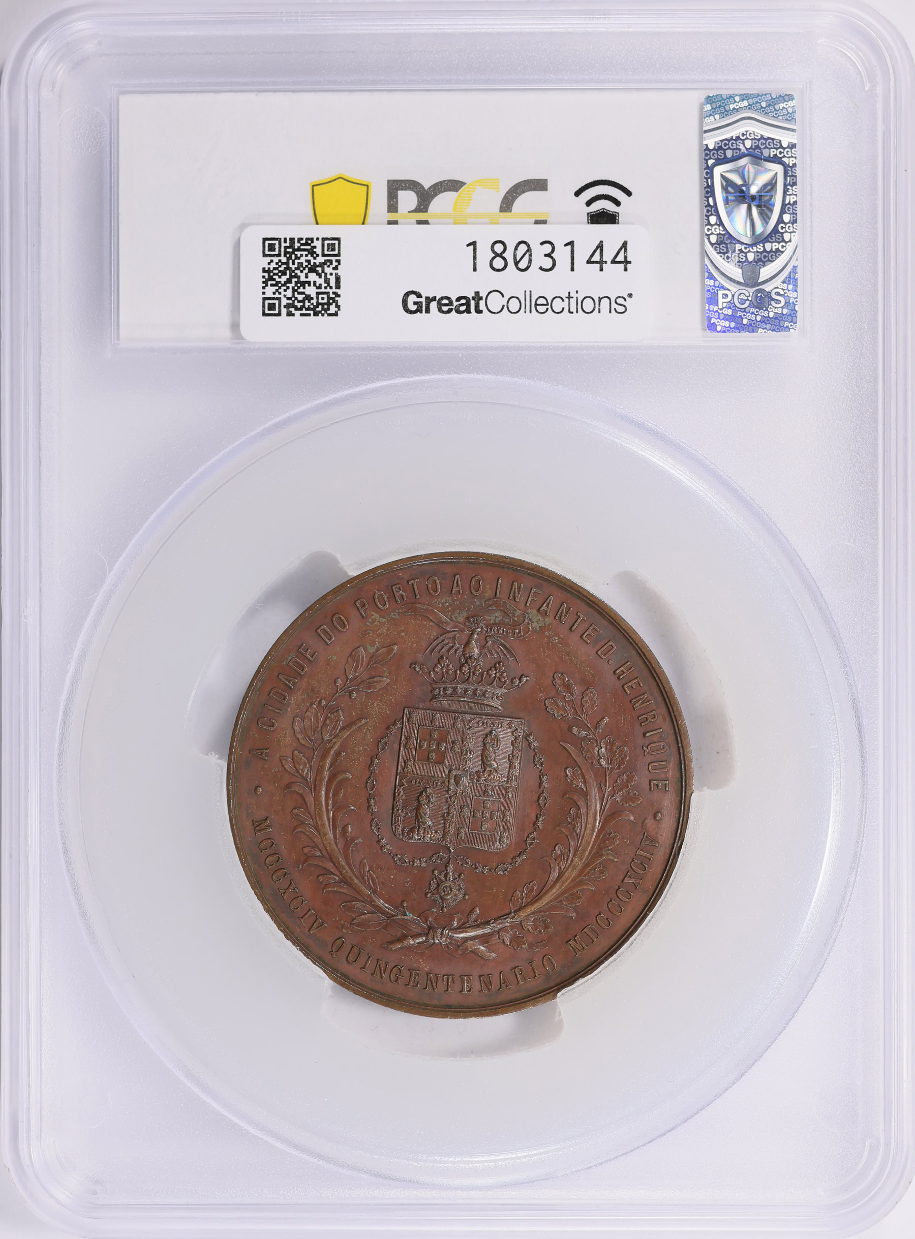 Portugal ND (1894) Copper 50mm Birth of Henry the Navigator 500th ...