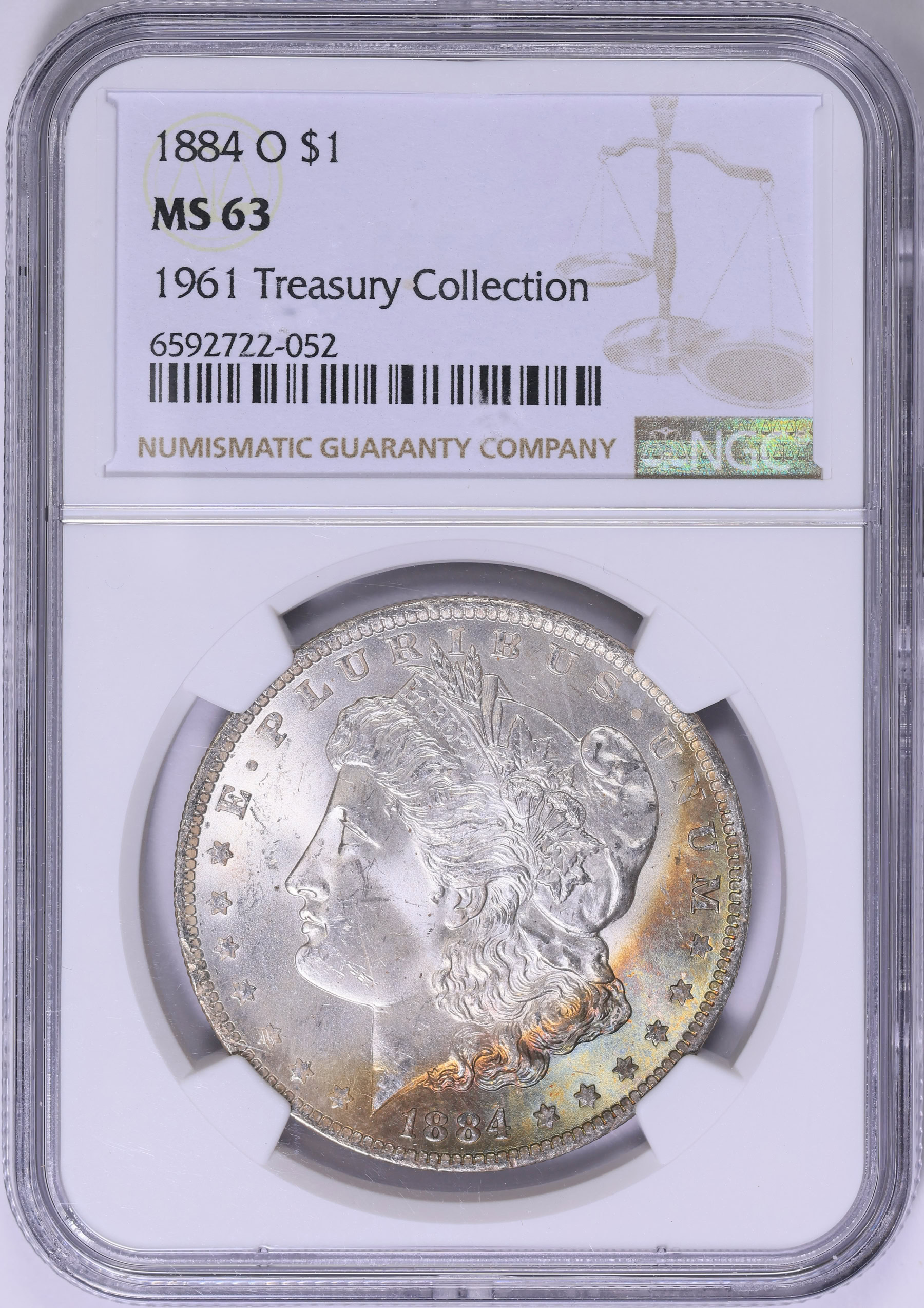 1884-O Morgan Silver Dollar NGC MS-63 (Toned) (1961 Treasury Collection) (Item 1803172 ...