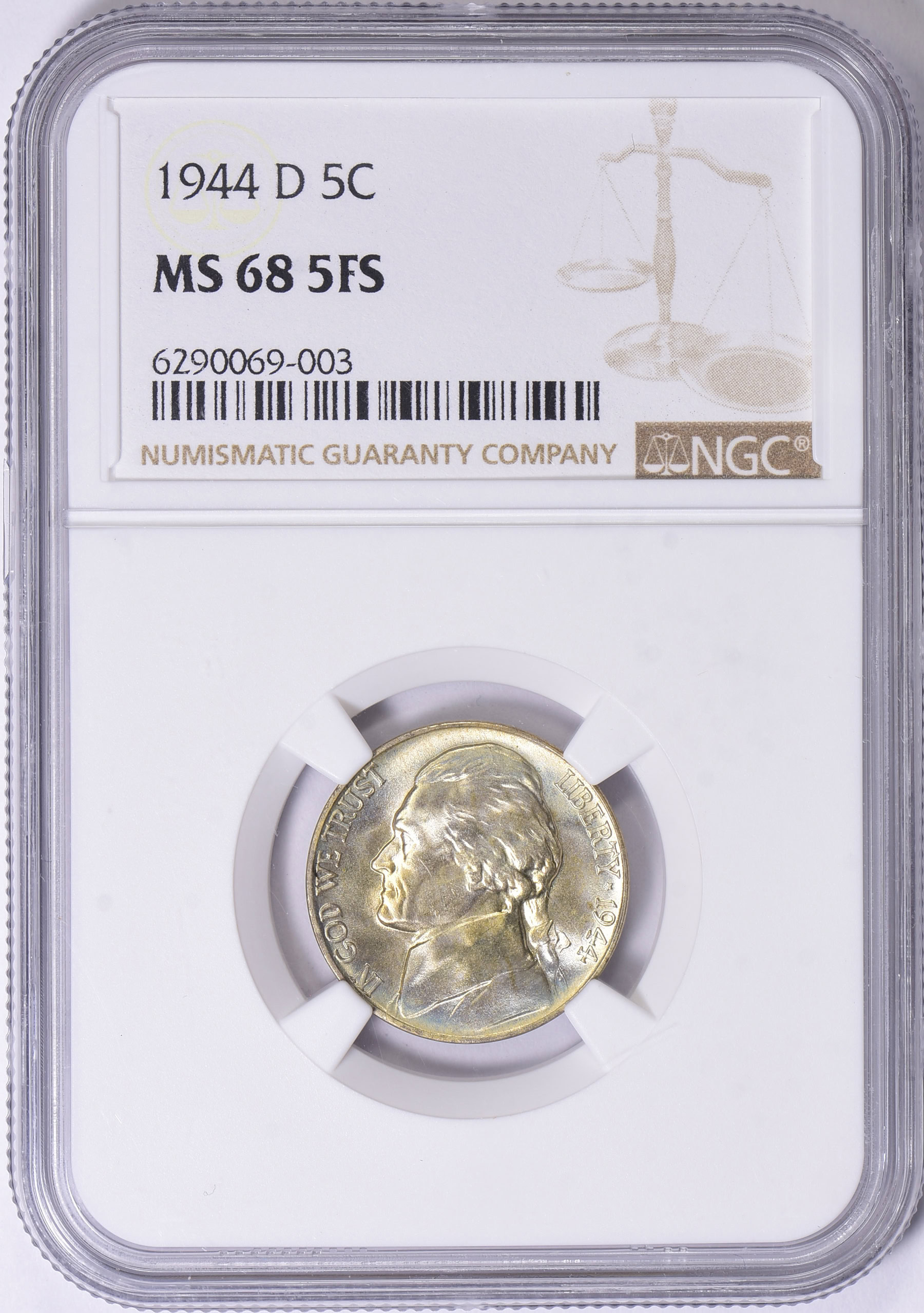 1944-D Jefferson Nickel NGC MS-68 5FS (Item 1803235) | GreatCollections Coin Auctions