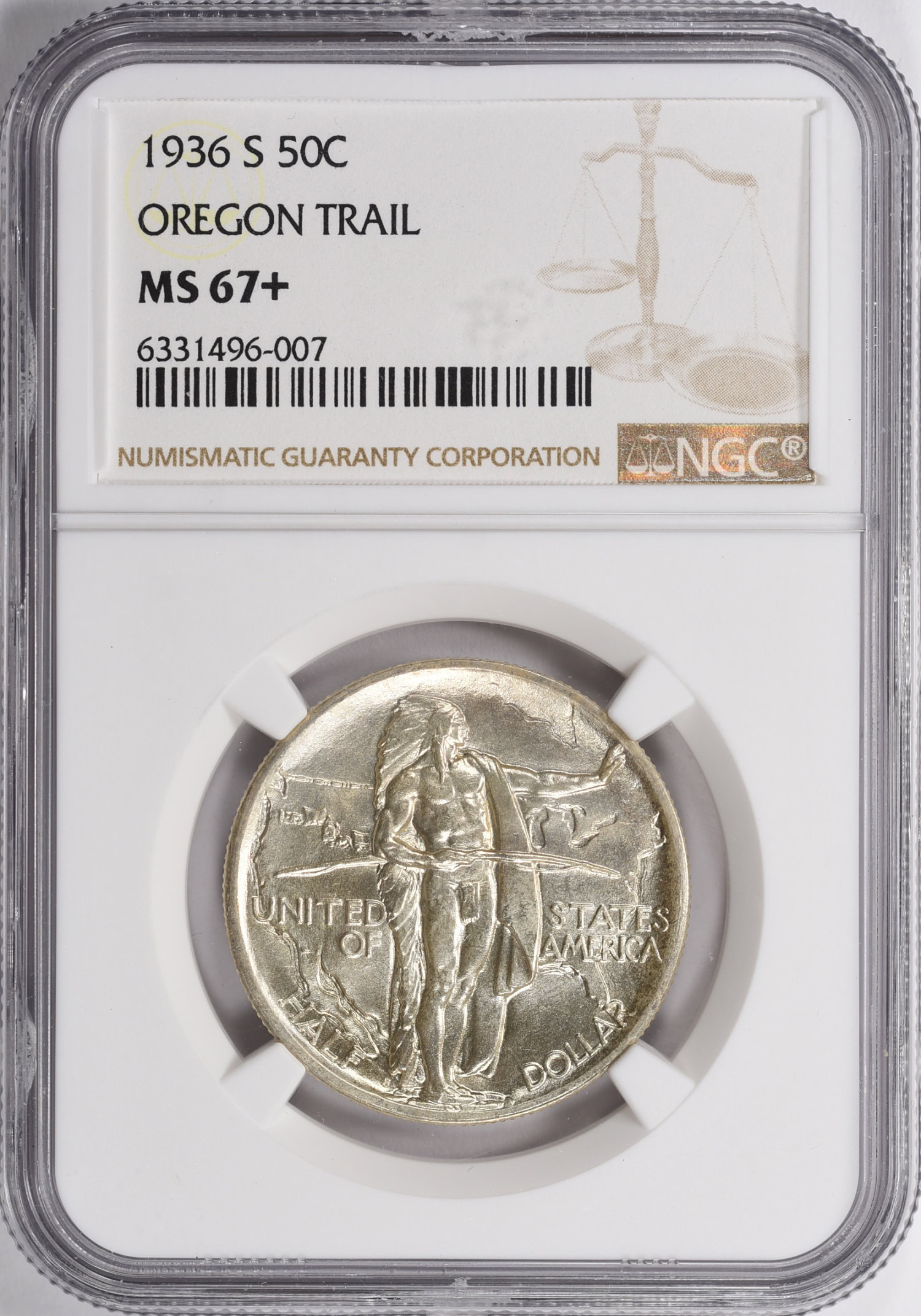 1936-S Oregon Trail Memorial Half Dollar NGC MS-67+ (Item 1803238) | GreatCollections Coin Auctions