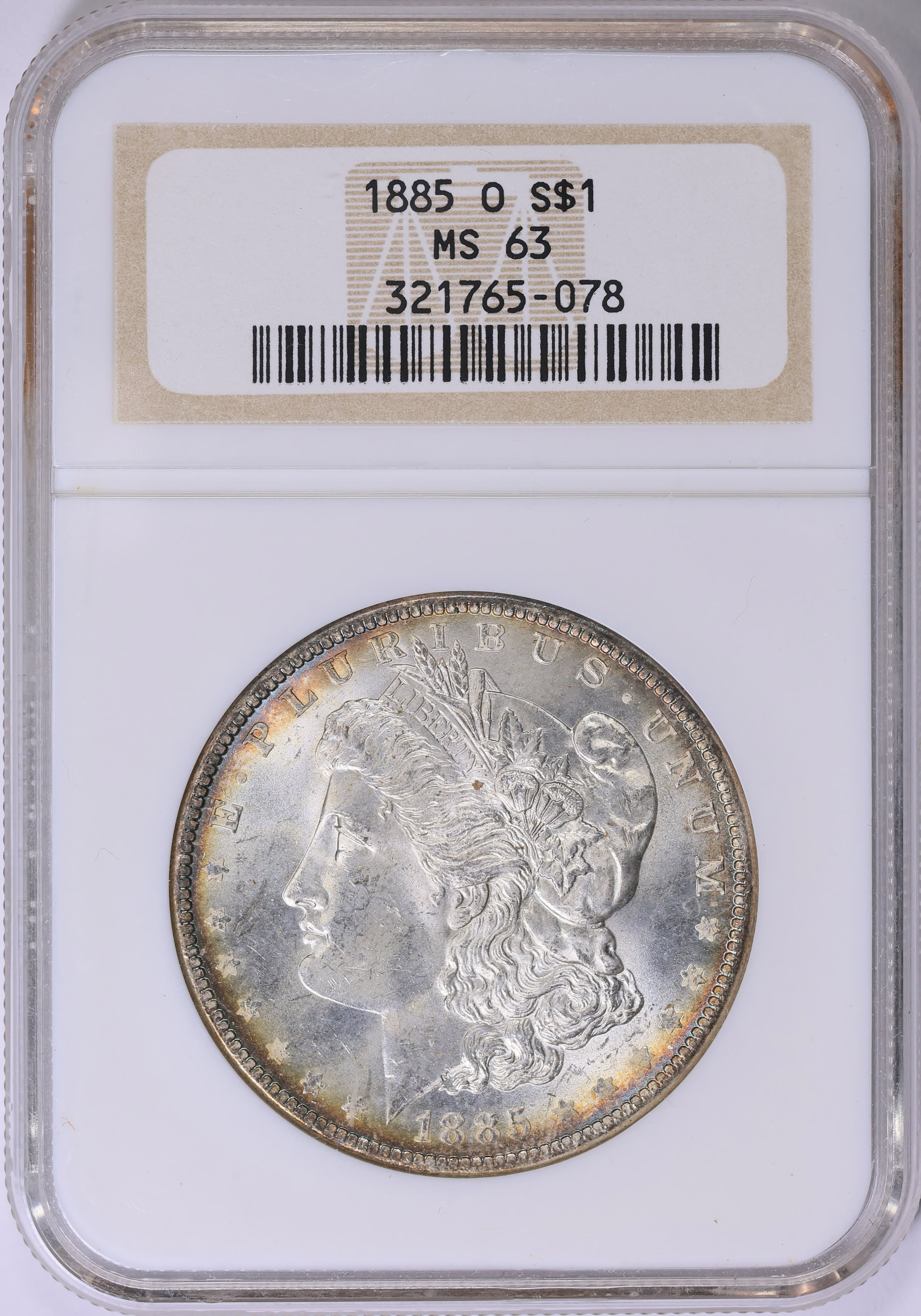 1885-O Morgan Silver Dollar NGC MS-63 (Toned) (Item 1803246) | GreatCollections Coin Auctions