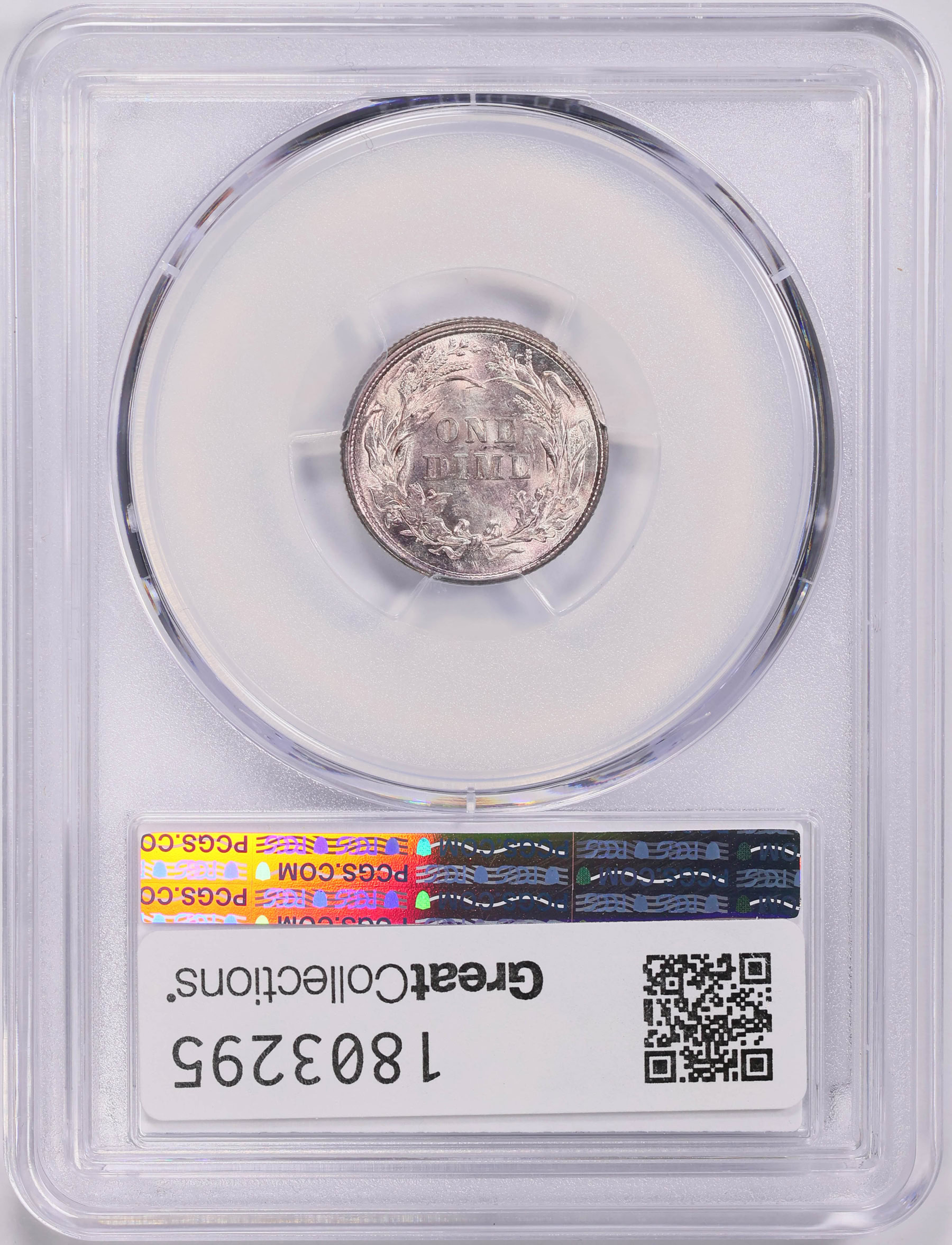 1892 Barber Dime PCGS AU-58 (Toned) (Item 1803295) | GreatCollections ...