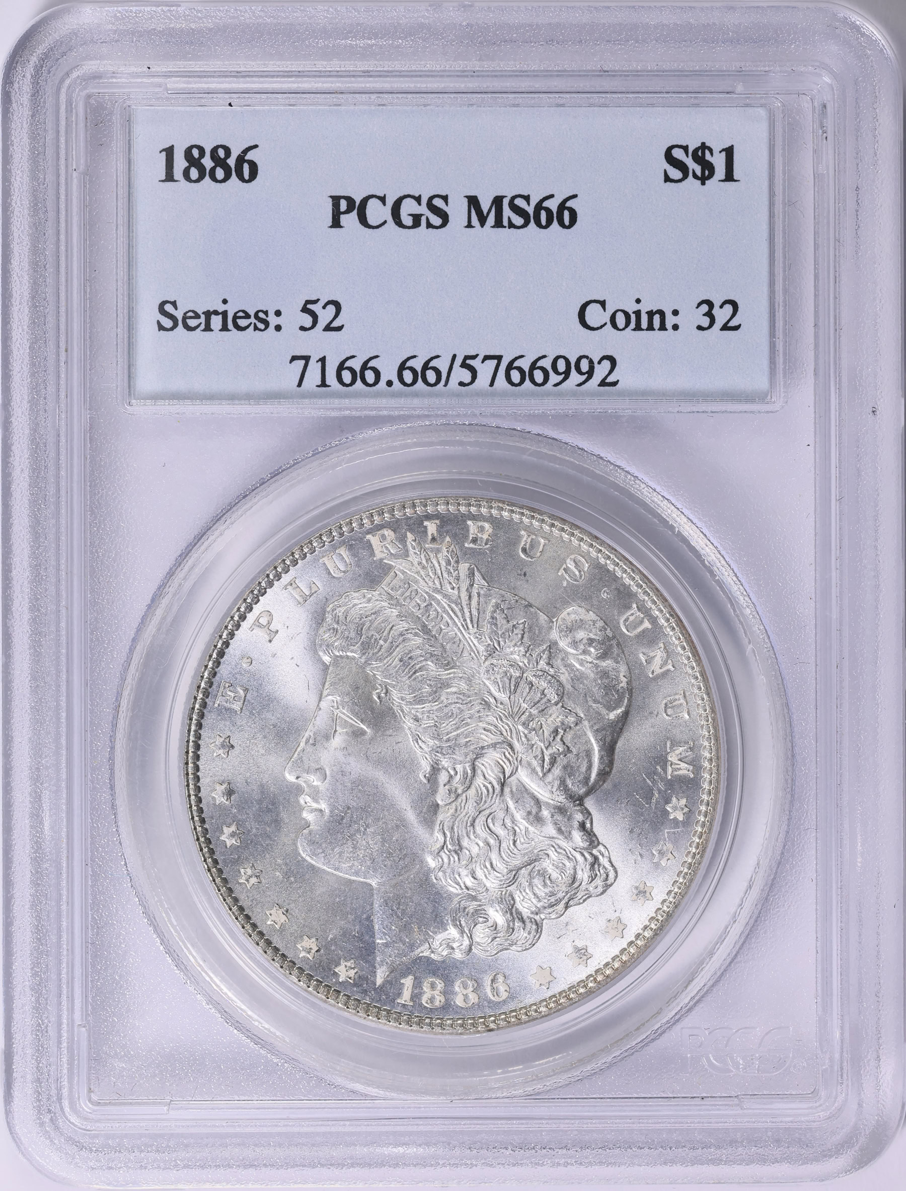 1886 Morgan Silver Dollar PCGS MS-66 (Item 1803304) | GreatCollections Coin Auctions