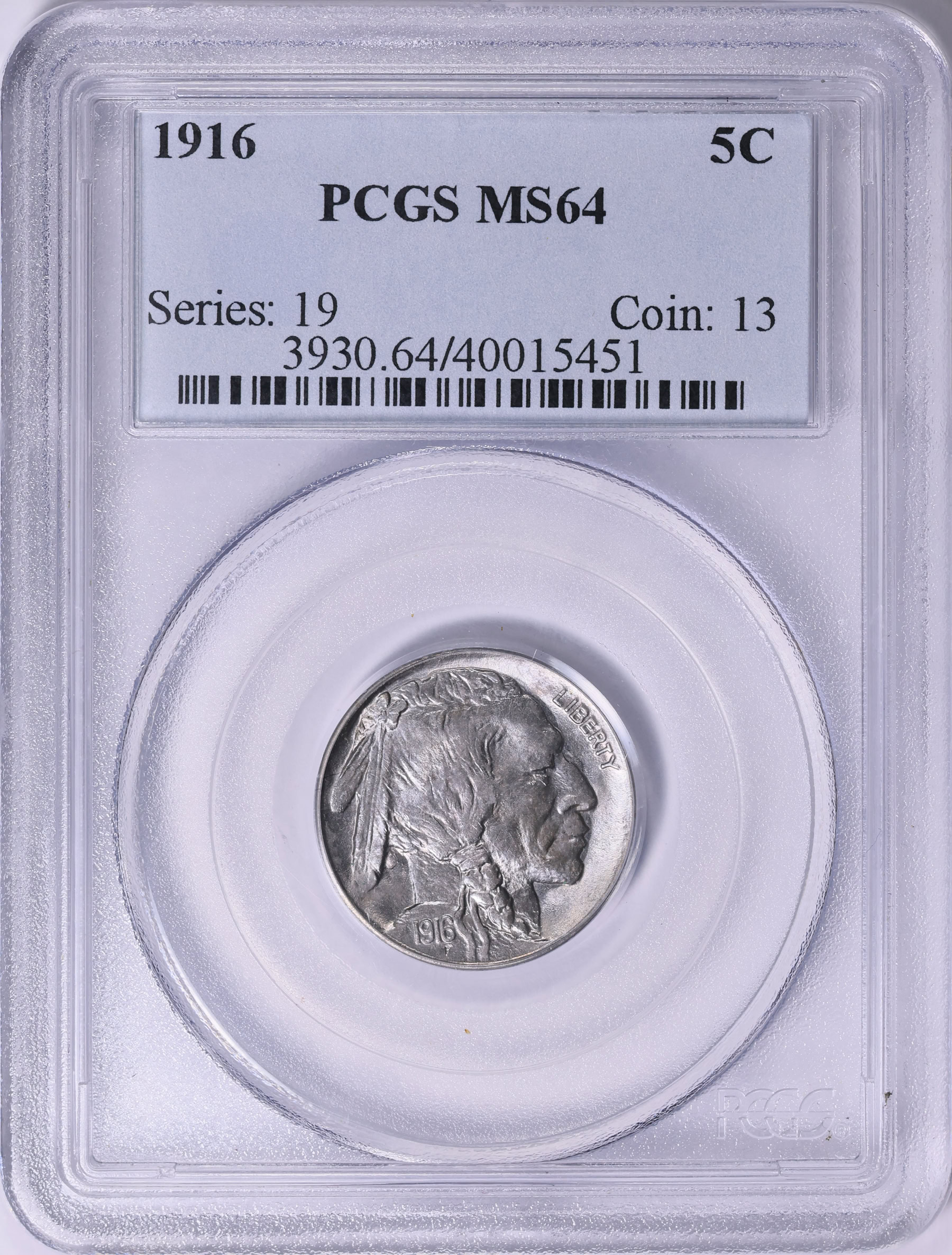 1916 Buffalo Nickel PCGS MS-64 (Item 1803399) | GreatCollections Coin ...