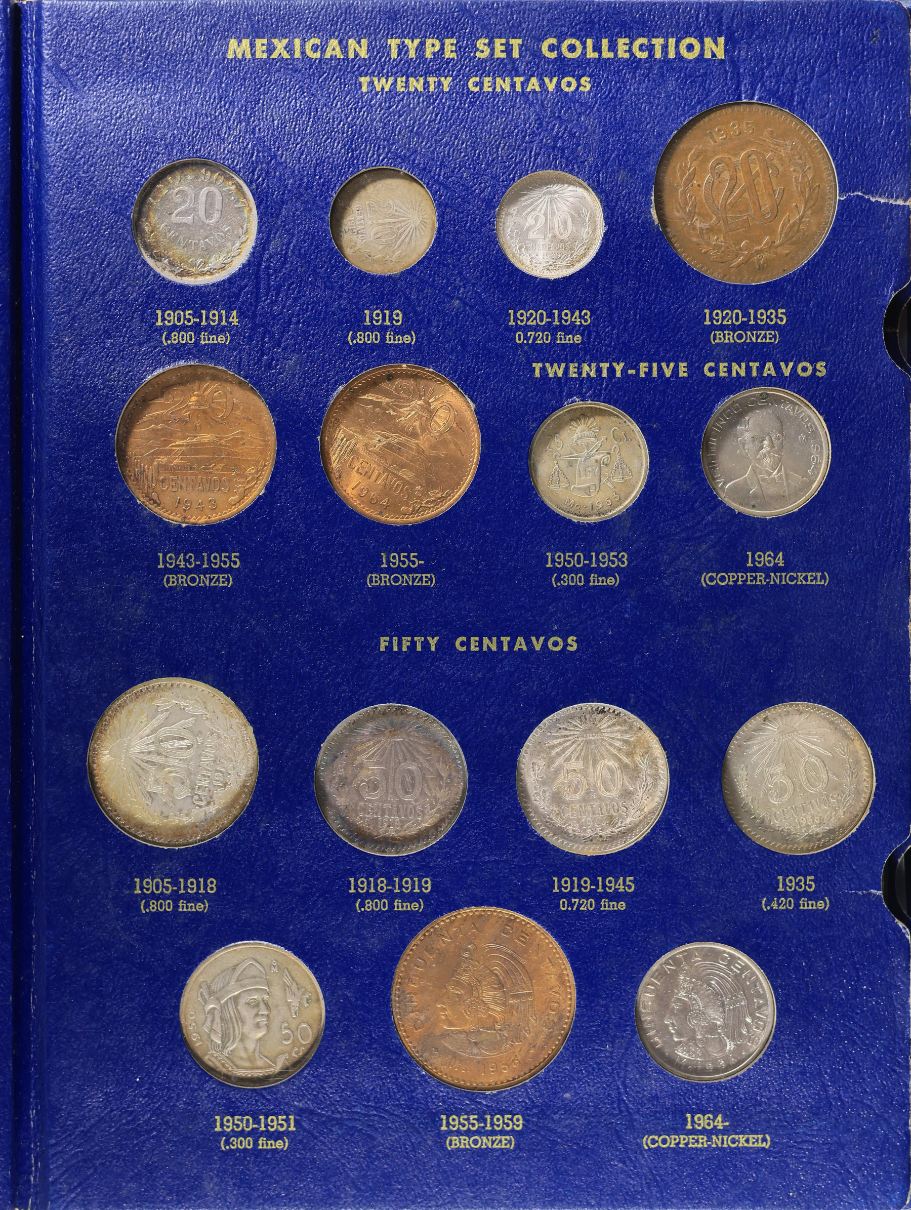Mexico 20th Century Coin Type Set Collection Uncertified in Whitman ...