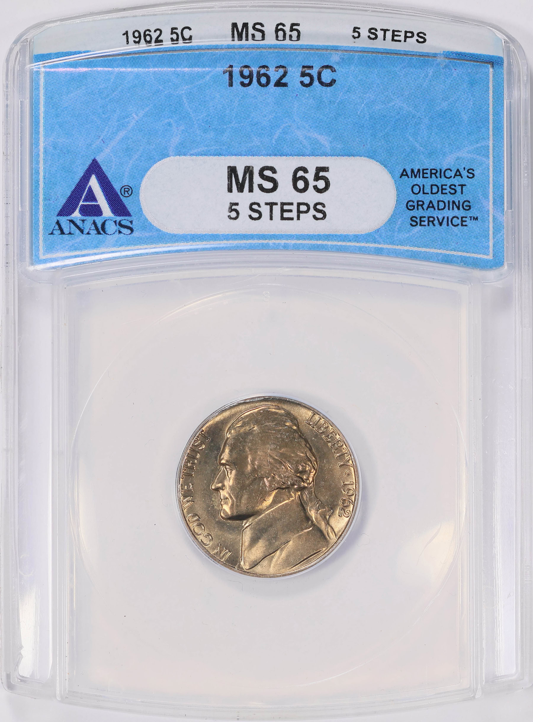 1962 Jefferson Nickel ANACS MS-65 5 Steps (Item 1803426 ...