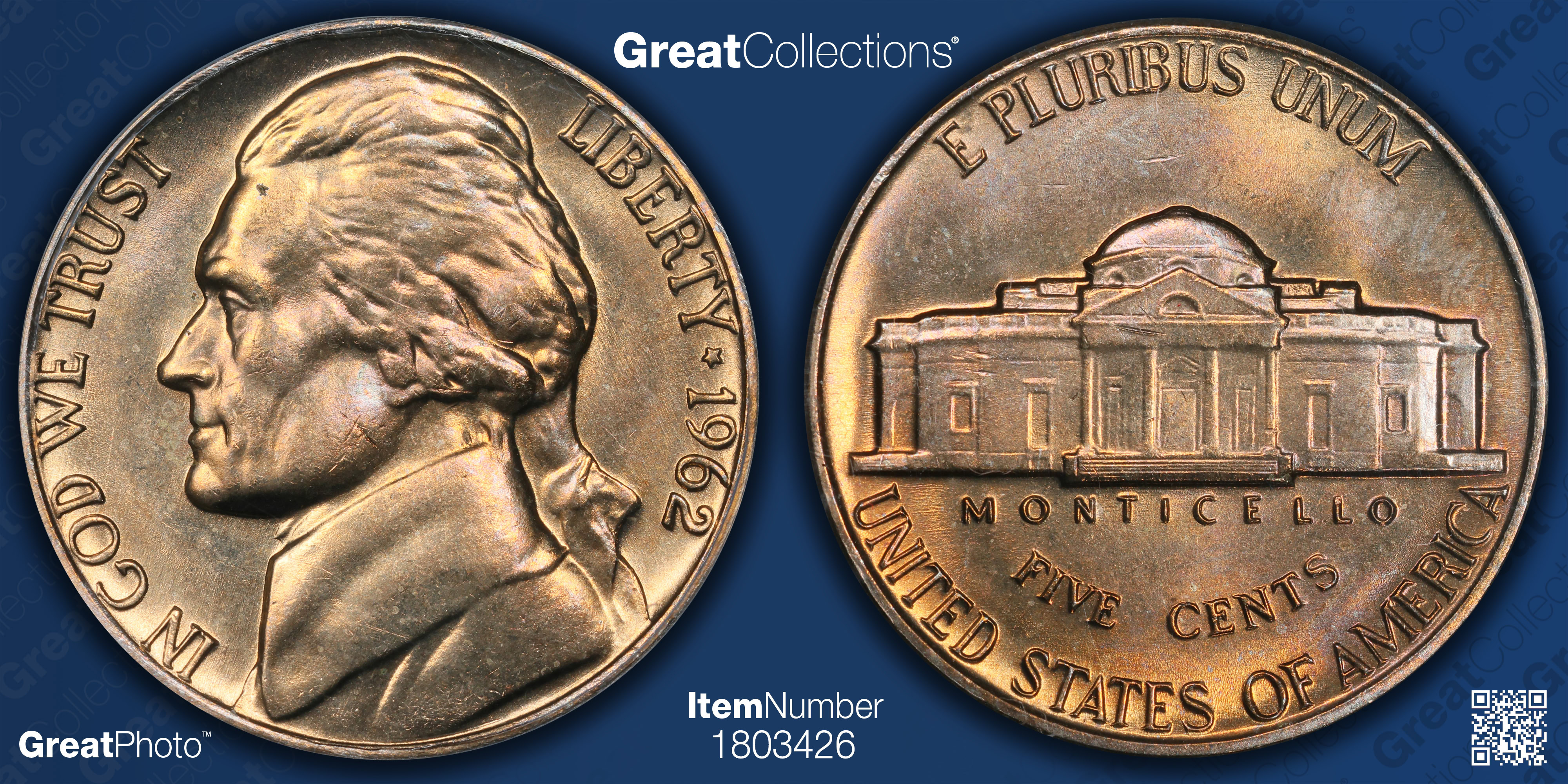 1962 Jefferson Nickel ANACS MS-65 5 Steps (Item 1803426 ...