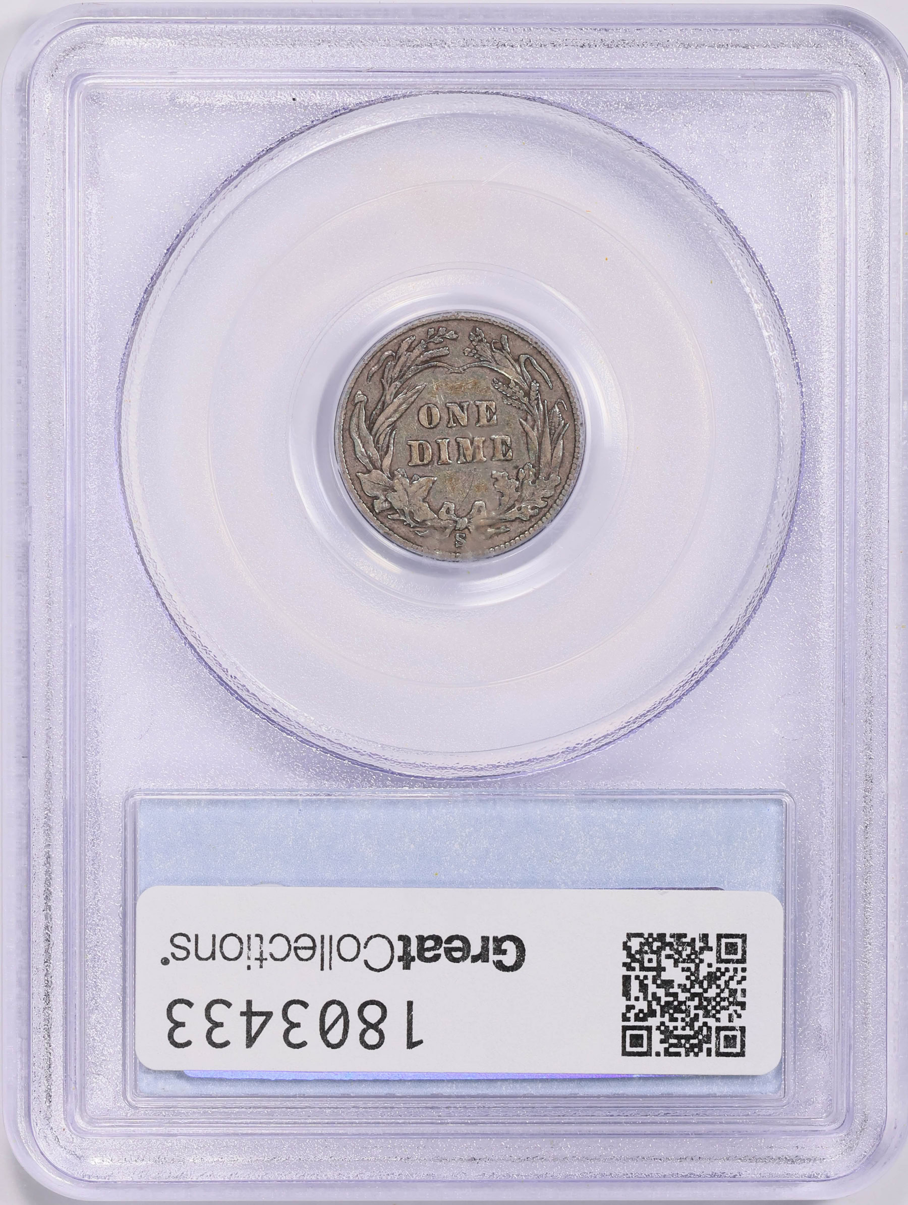 1903-S Barber Dime PCGS VF-30 (Toned) (Item 1803433) | GreatCollections Coin Auctions