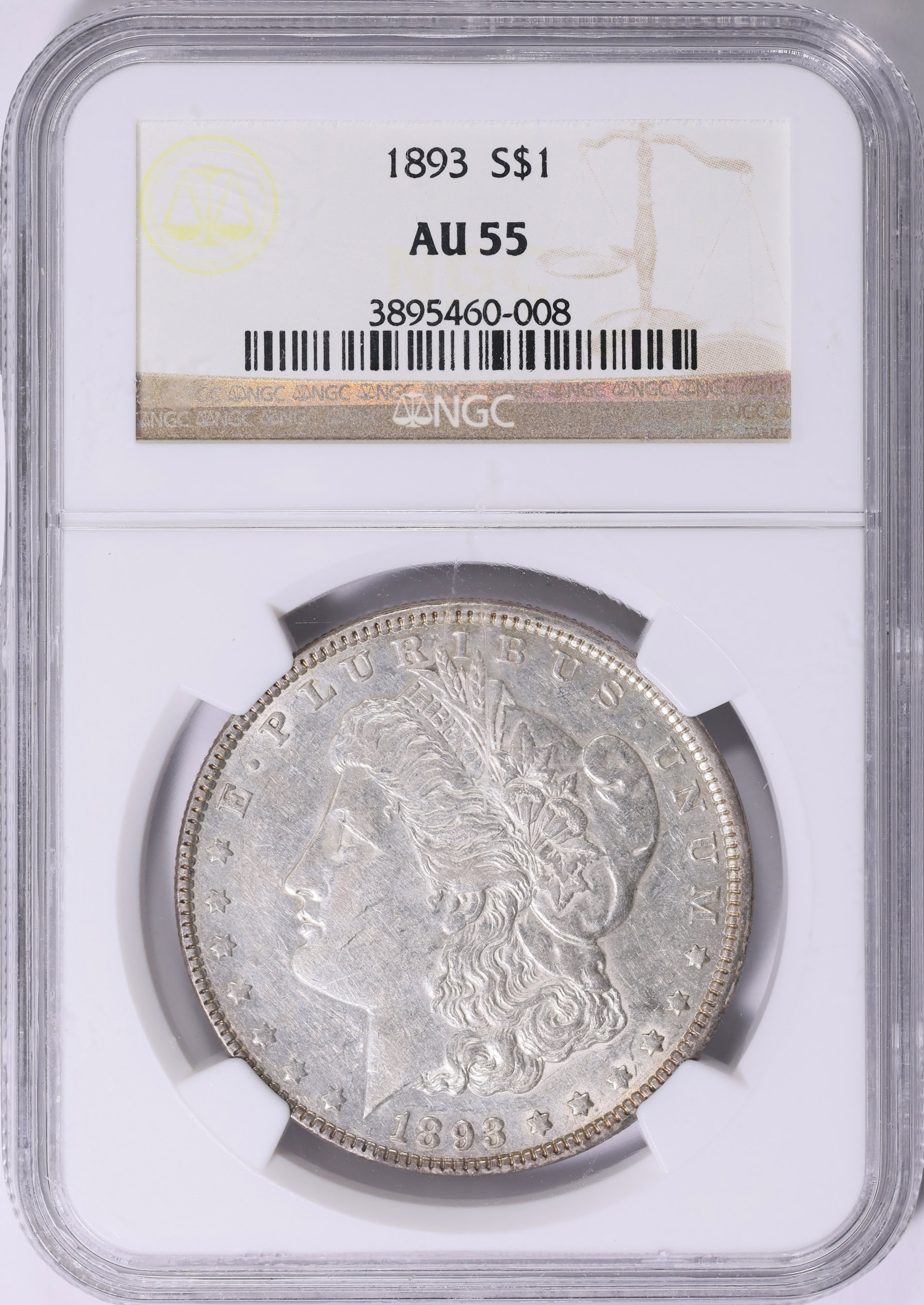 1893 Morgan Silver Dollar NGC AU-55 (Item 1803484) | GreatCollections Coin Auctions