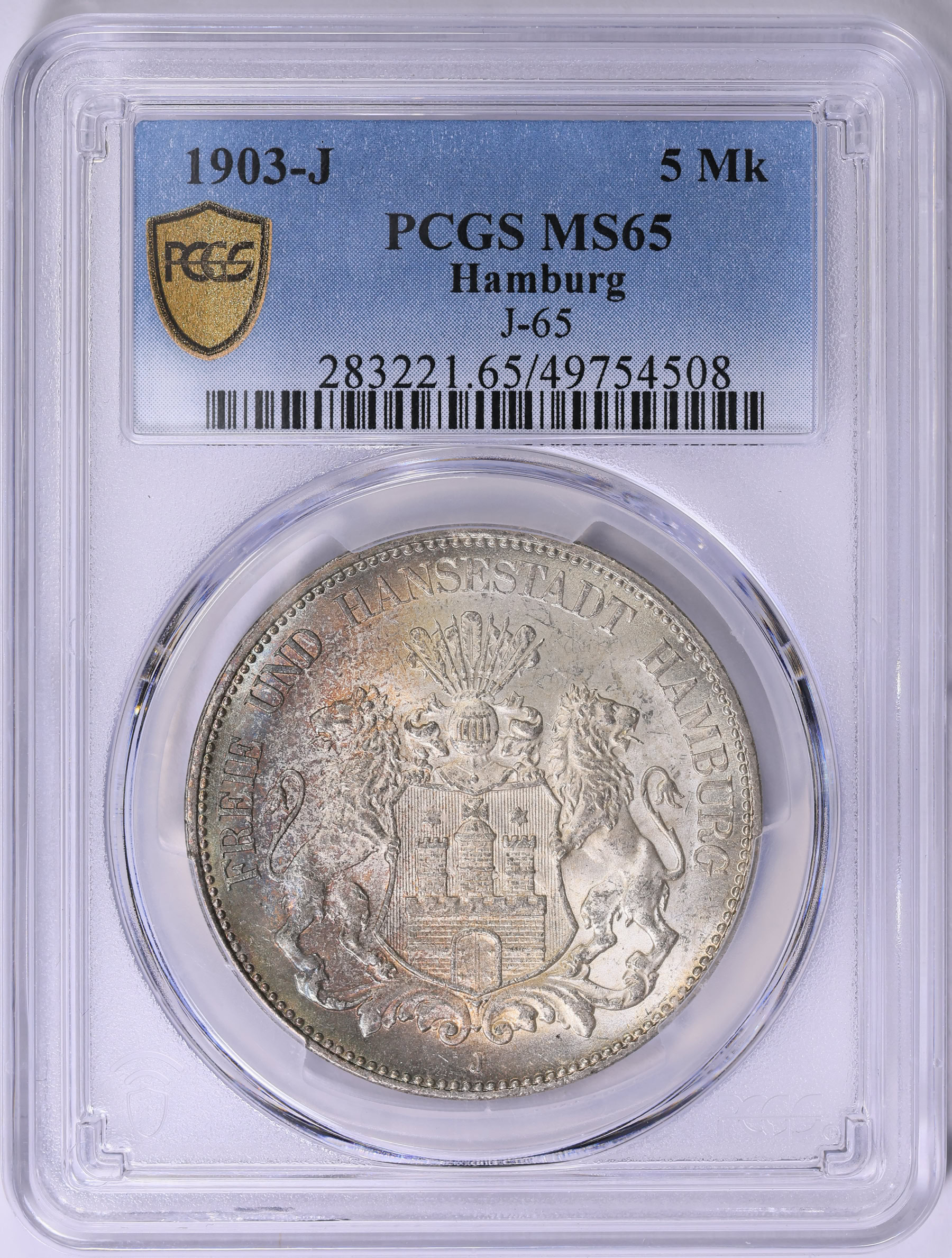 Germany 1903-J Silver 5 Marks KM-610 PCGS MS-65 (Item 1803502 ...