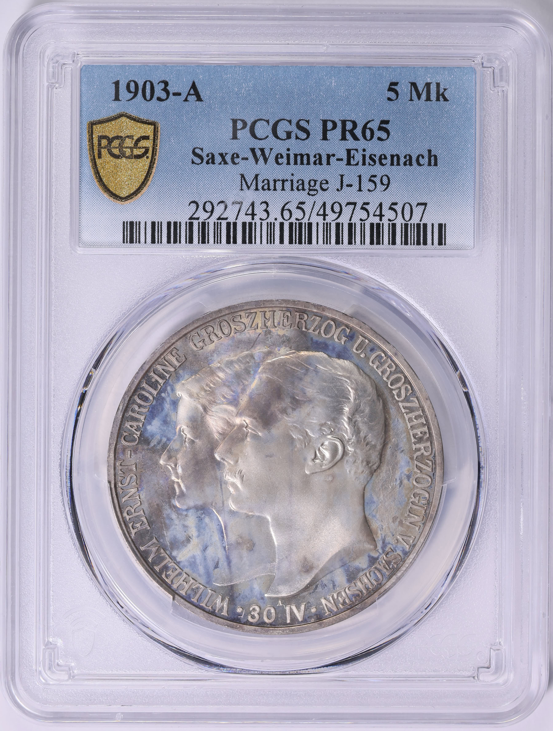 Germany - Saxe-Weimar-Eisenach 1903-A Silver 5 Marks Marriage of Grand ...