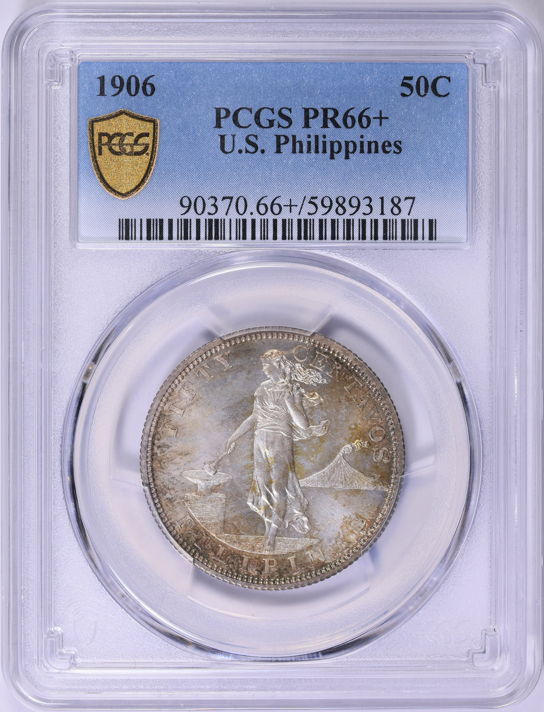 1906 U.S. Philippines Fifty Centavos PCGS Proof-66+ (Toned) (Item ...