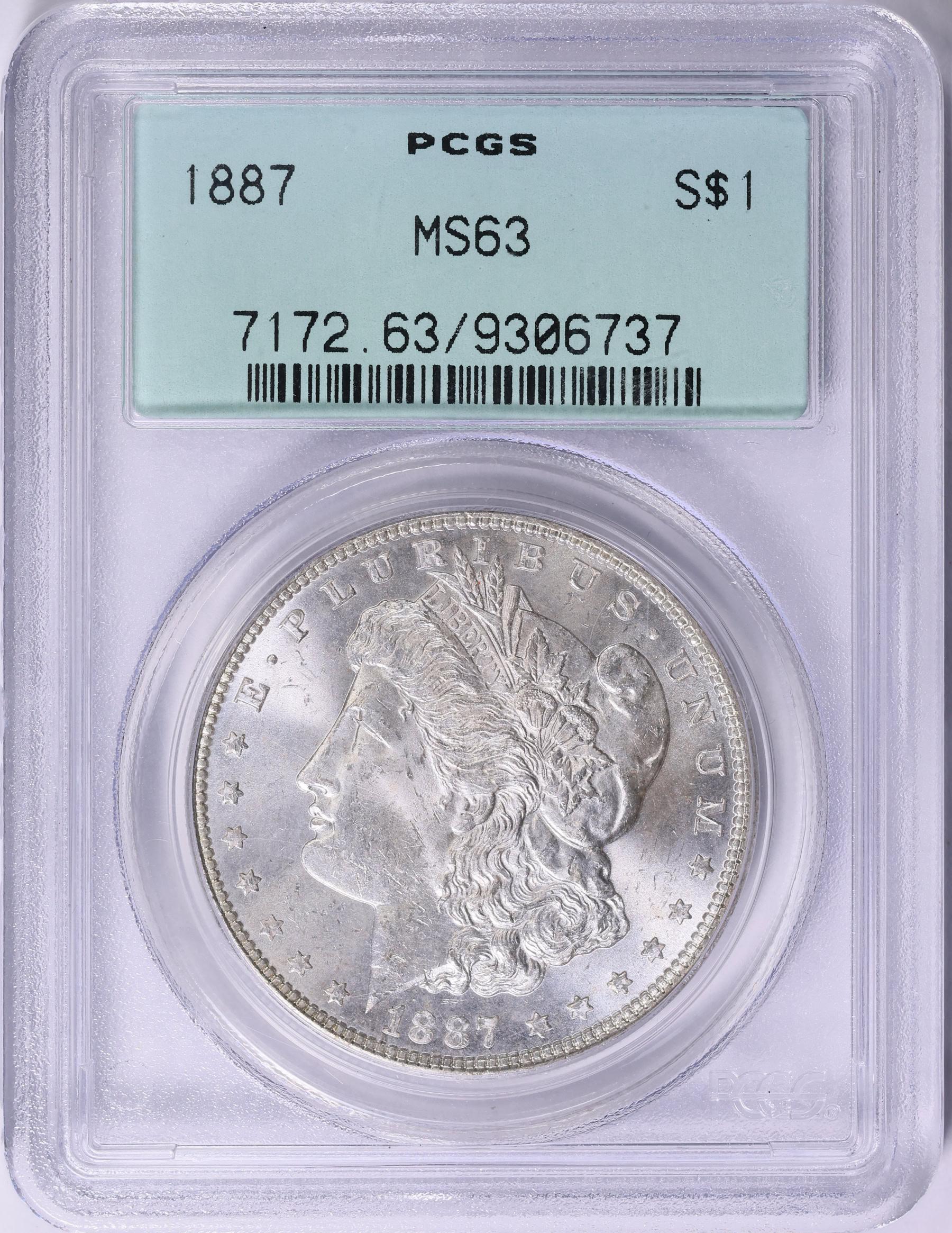 1887 Morgan Silver Dollar PCGS MS-63 OGH (Item 1803585) | GreatCollections Coin Auctions