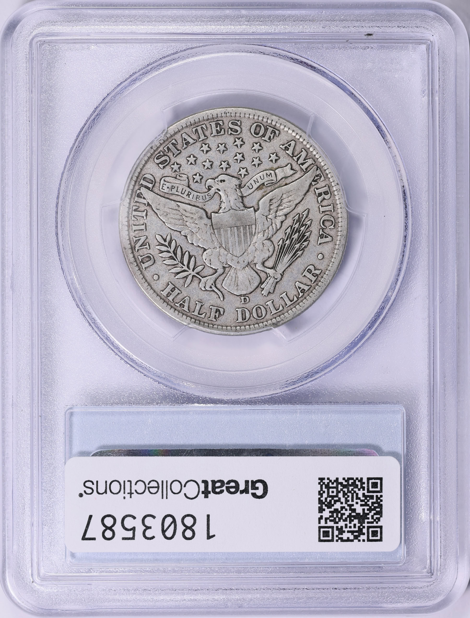 1907-D Barber Half Dollar PCGS VF-25 (Item 1803587) | GreatCollections Coin Auctions
