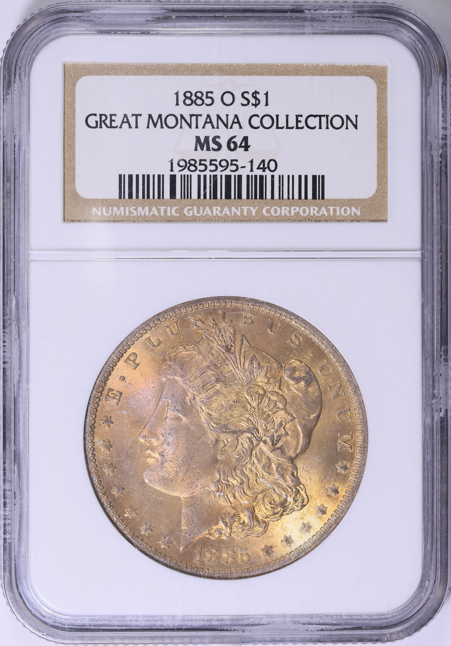 1885-O Morgan Silver Dollar NGC MS-64 (Toned) (Great Montana Collection) (Item 1803591 ...