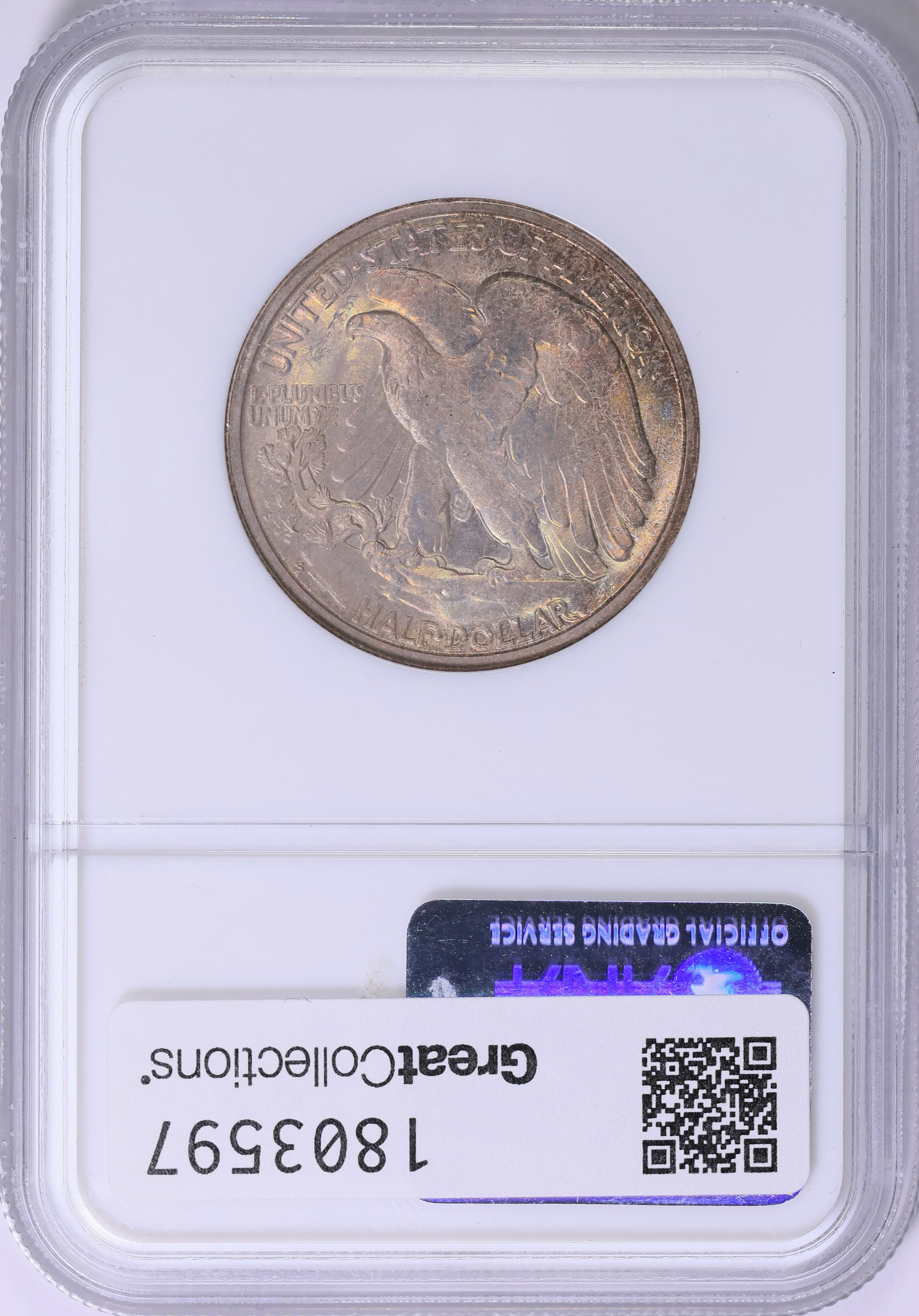 1945-S Walking Liberty Half Dollar NGC MS-63 (Toned) (Item 1803597) | GreatCollections Coin Auctions