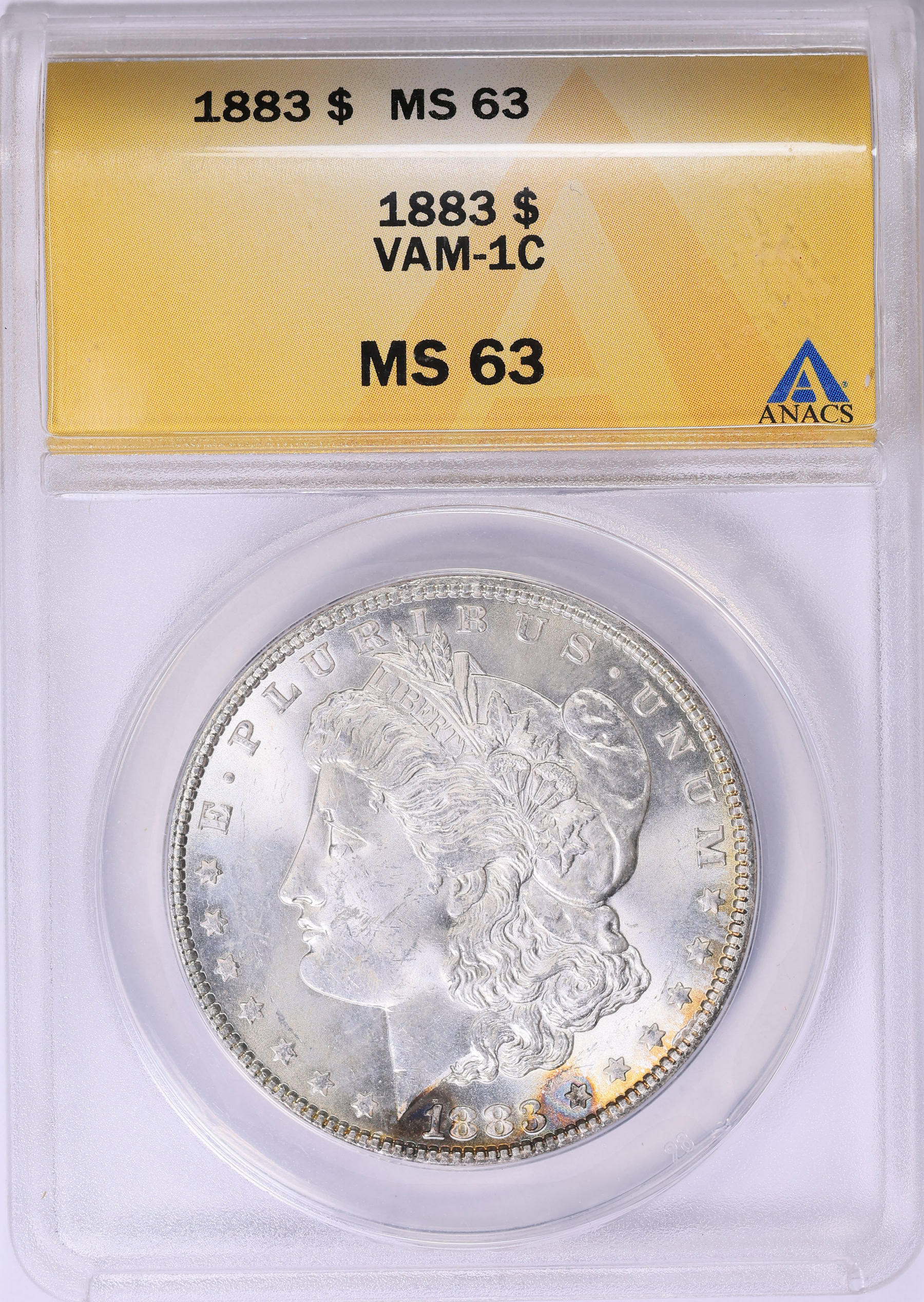1883 Morgan Silver Dollar VAM-1C ANACS MS-63 | ANACS Cert #4588107 | GreatCollections Coin ...