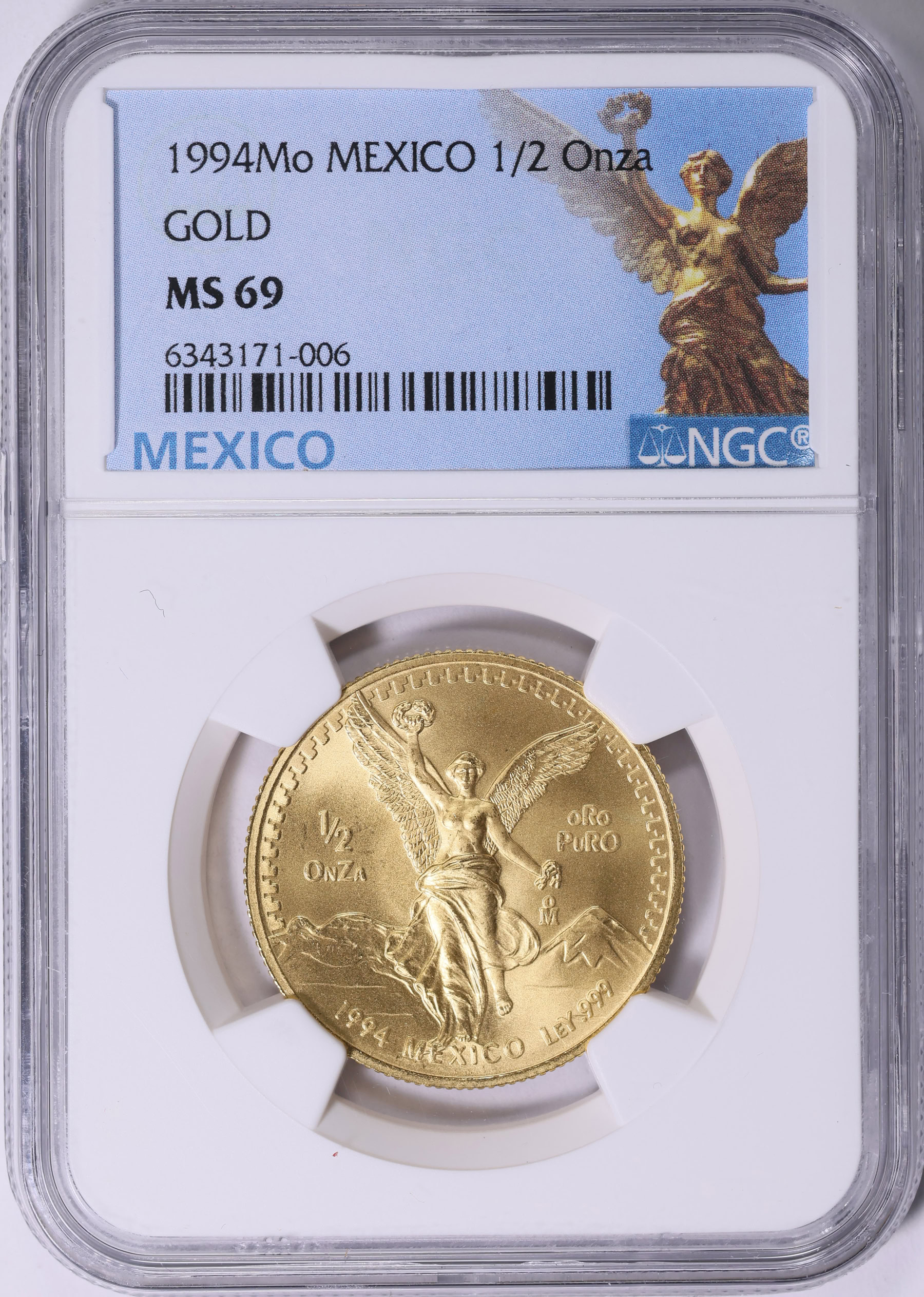 Mexico 1994-Mo Gold 1/2 Onza Libertad KM-591 NGC MS-69 (AGW = 0.4995 oz.) (Item 1803611 ...