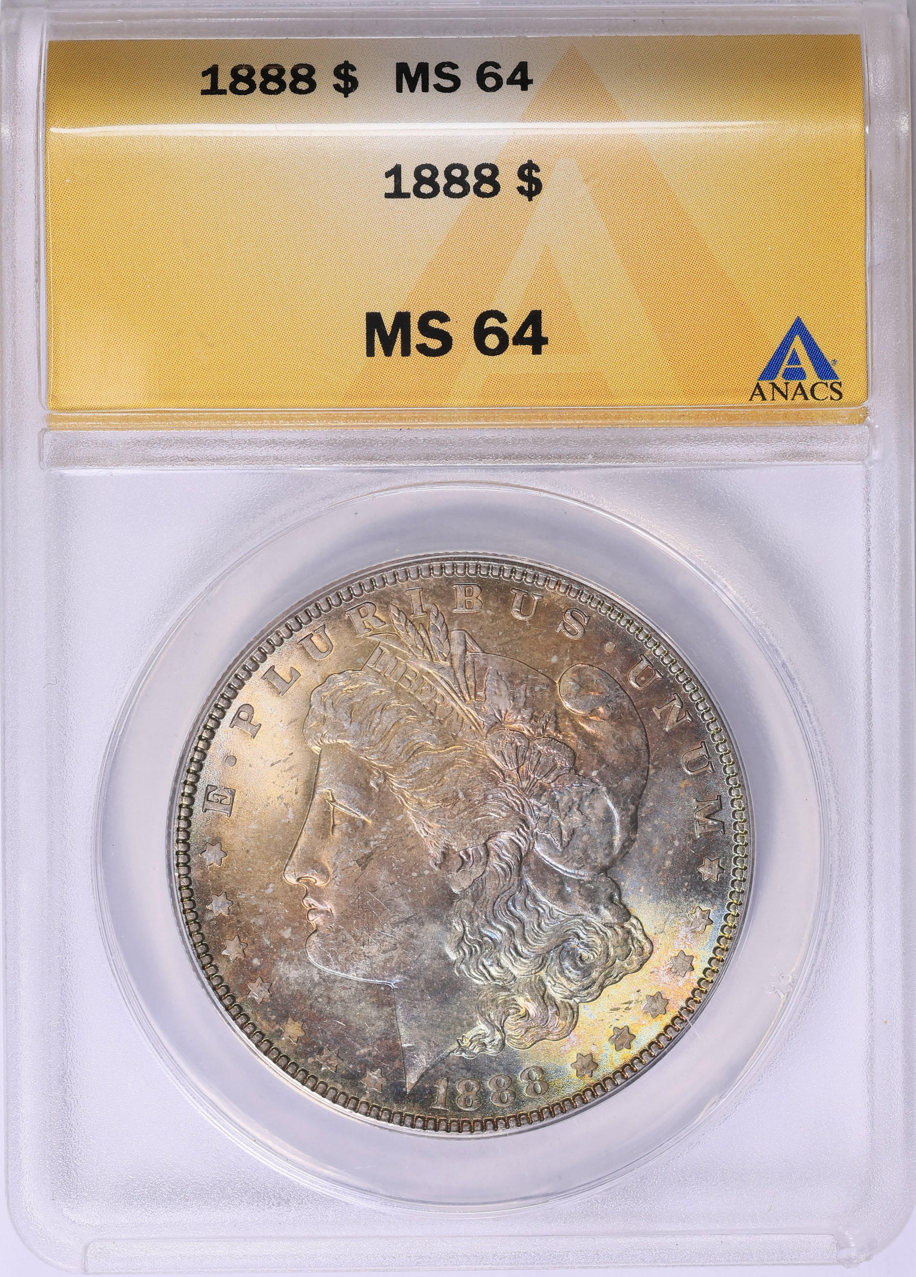 1888 Morgan Silver Dollar ANACS MS-64 (Toned) (Item 1803775) | GreatCollections Coin Auctions