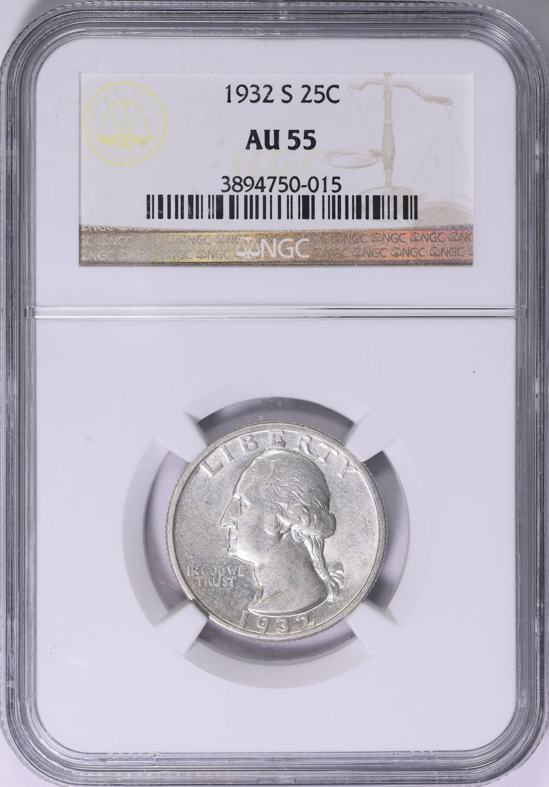 1932-S Washington Quarter NGC AU-55 (Item 1803788) | GreatCollections Coin Auctions