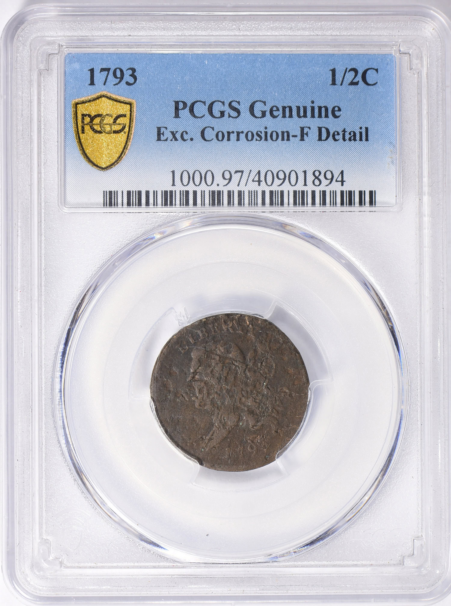 1793 Liberty Cap Half Cent PCGS Genuine Fine Details (Item 1803802 ...