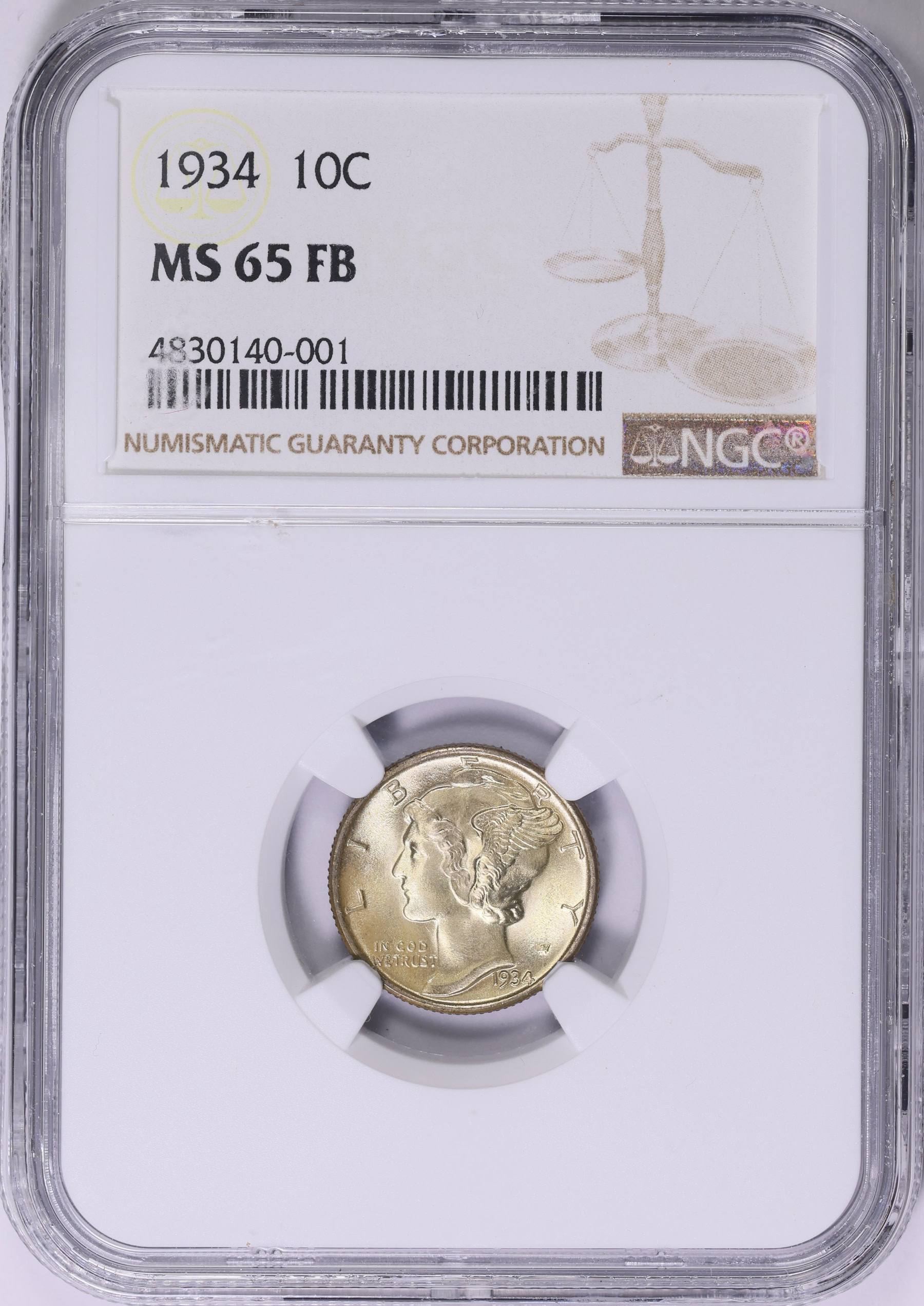 1934 Mercury Dime NGC MS-65 FB (Item 1803850) | GreatCollections Coin Auctions