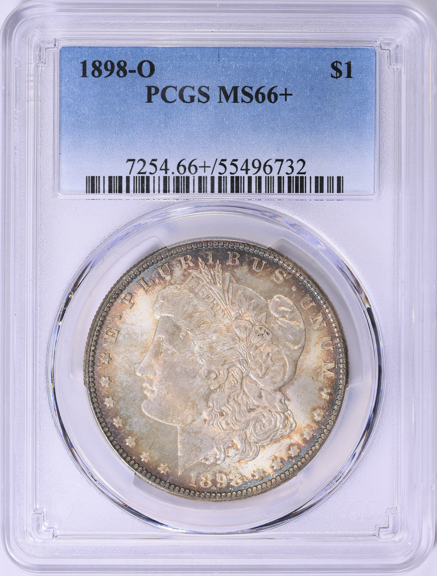 1898-O Morgan Silver Dollar PCGS MS-66+ (Toned) (Item 1803853) | GreatCollections Coin Auctions