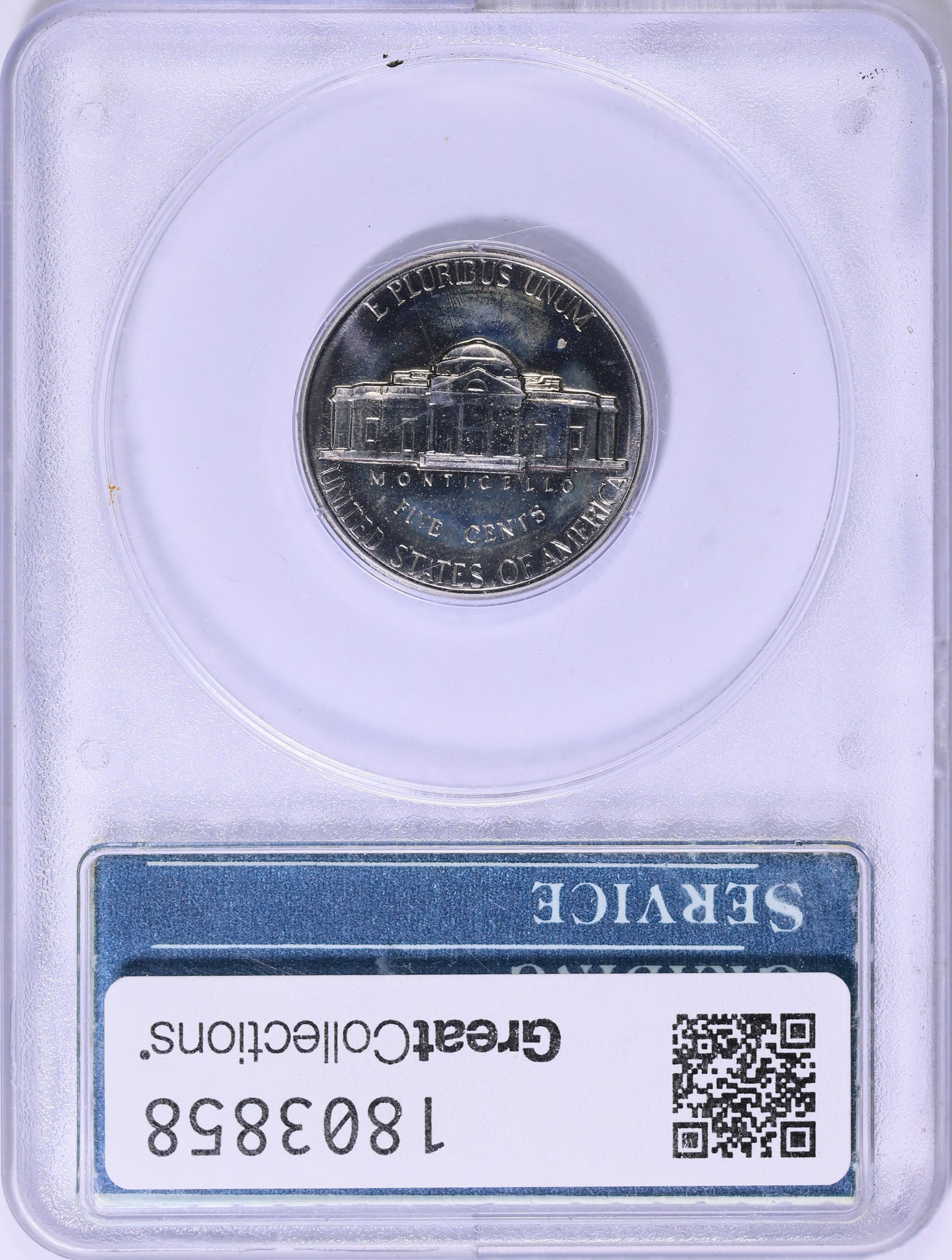 1955 Jefferson Nickel PCGS Proof-66 OGH (1st Gen) (Toned) (Item 1803858) | GreatCollections Coin ...