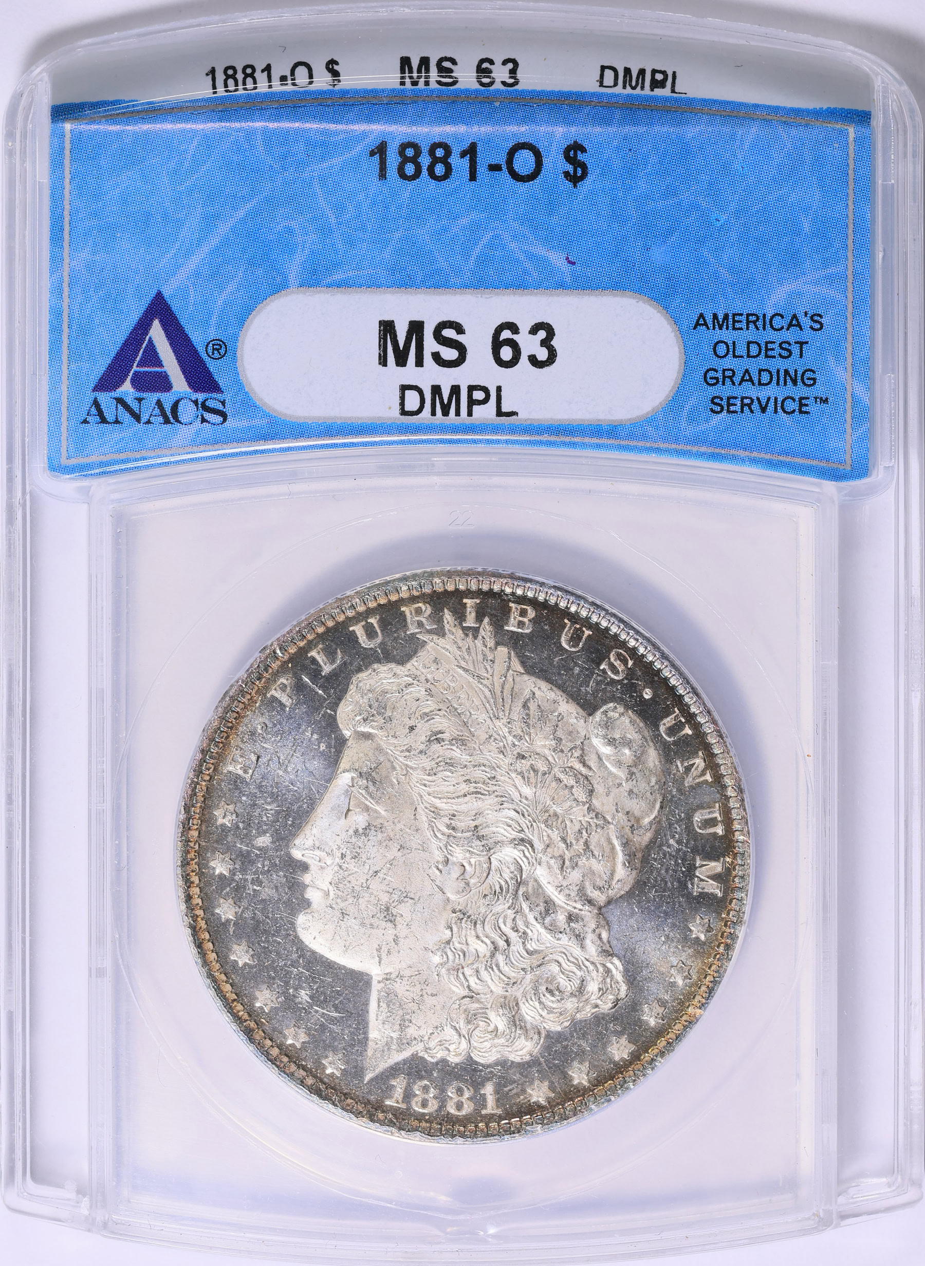 1881-O Morgan Silver Dollar ANACS MS-63 DMPL (Toned) (Item 1803864) | GreatCollections Coin Auctions