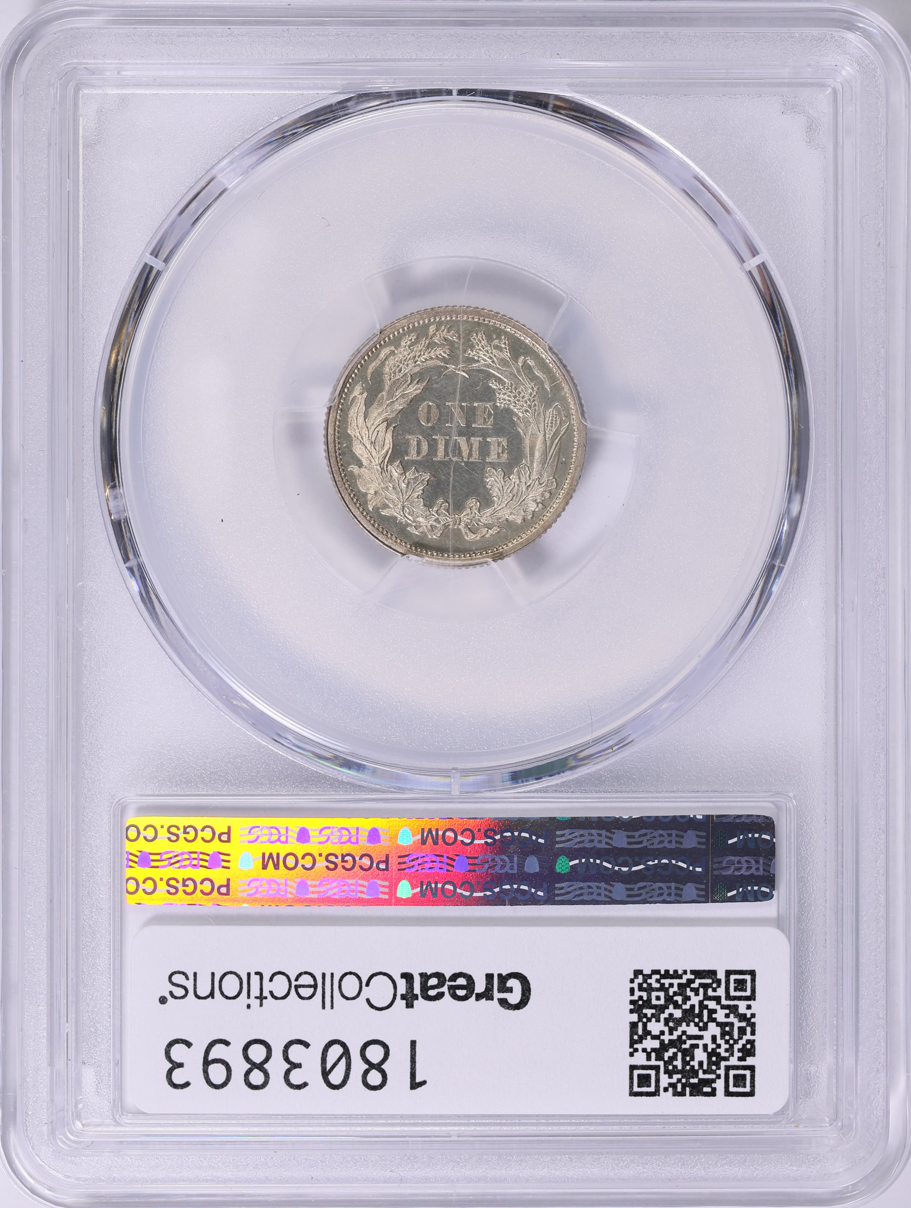 1863 Seated Liberty Dime PCGS Proof-64 CAMEO (CAC Green) (Item 1803893) | GreatCollections Coin ...