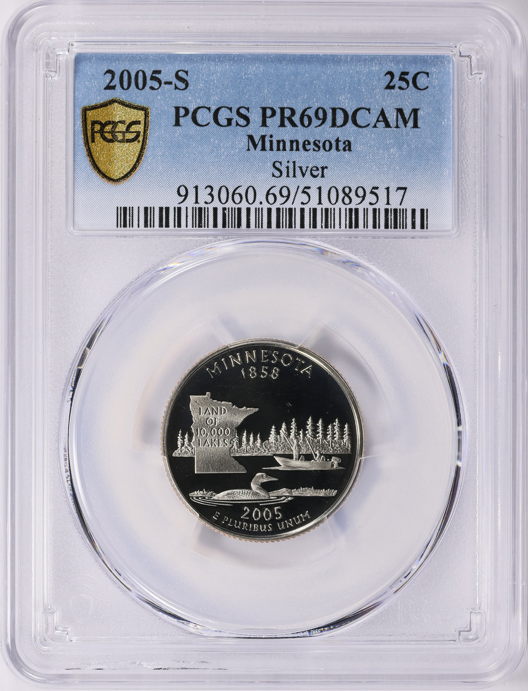 2005-S State Quarter Minnesota Silver PCGS Proof-69 DCAM (Item 1803936 ...