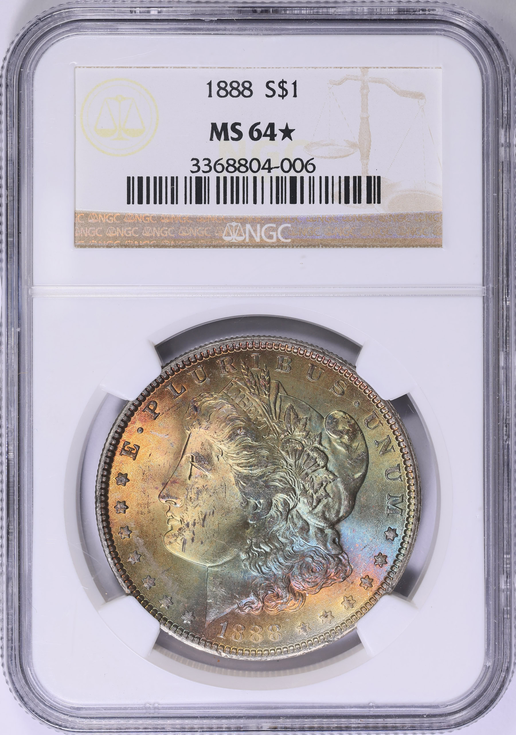 1888 Morgan Silver Dollar NGC MS-64 ★ (Toned) (Item 1803988) | GreatCollections Coin Auctions