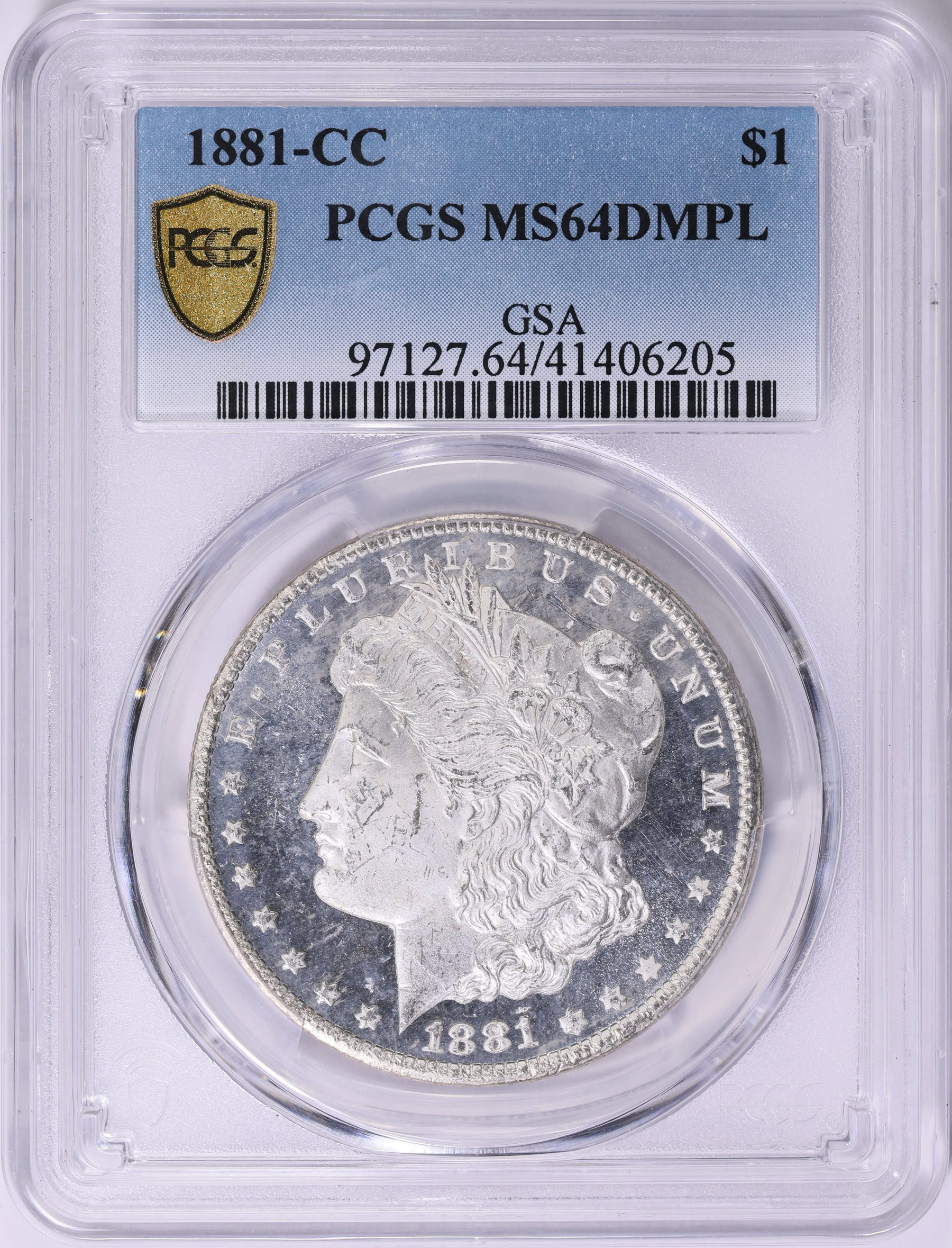1881-CC Morgan Silver Dollar PCGS MS-64 DMPL (GSA) (Item 1804019) | GreatCollections Coin Auctions