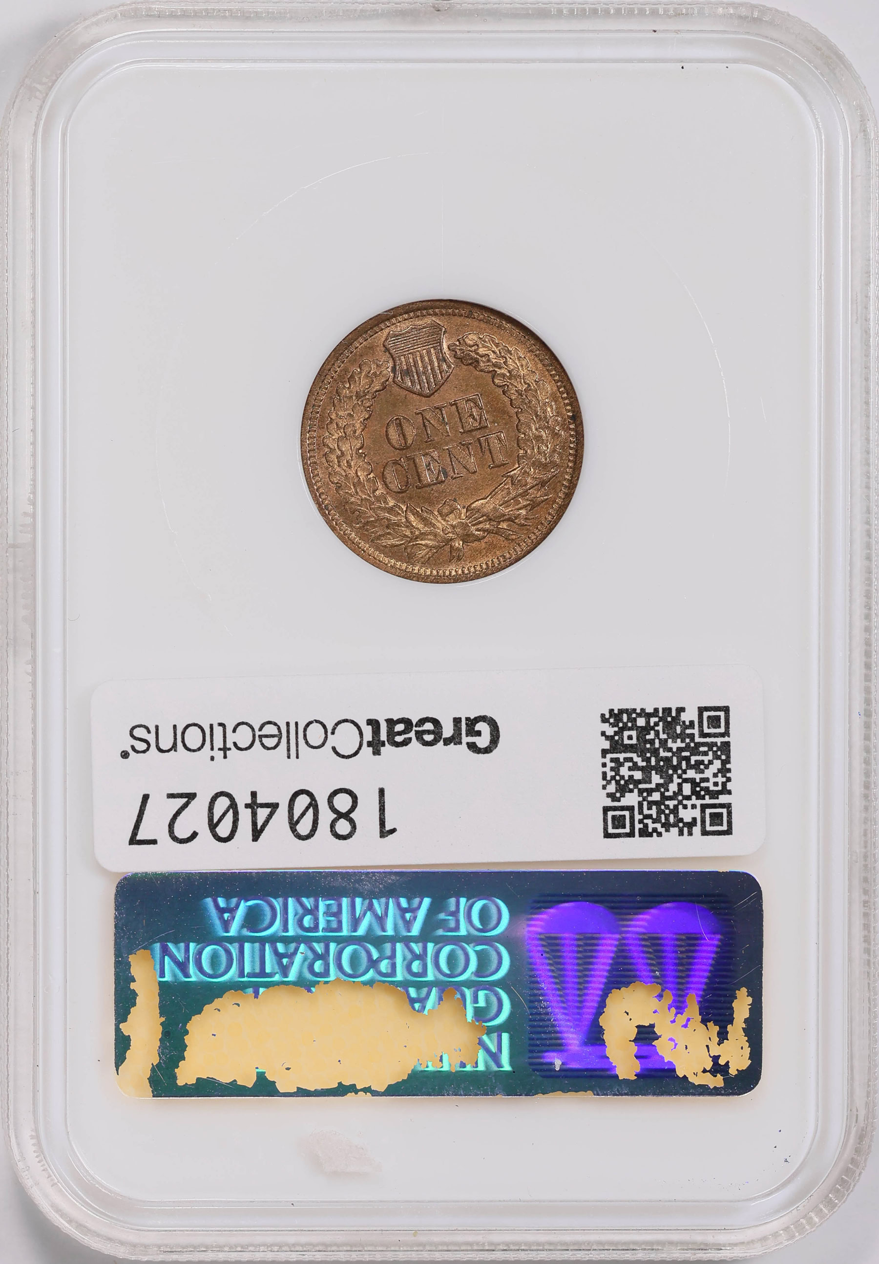 1866 Indian Cent NGC MS-64 RB (CAC Green) OH (Item 1804027) | GreatCollections Coin Auctions