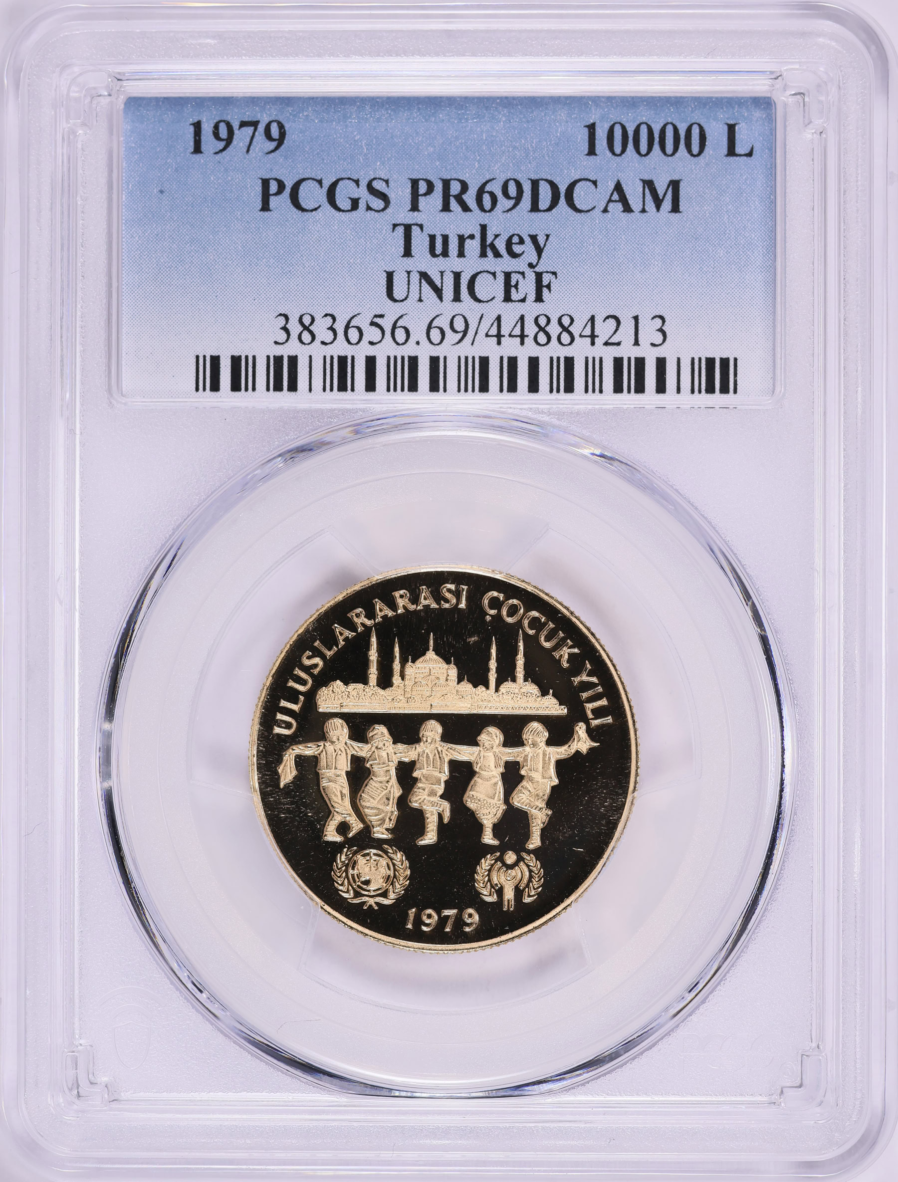 Turkey 1979 Gold 10,000 Lire UNICEF Year of the Child KM-933 PCGS Proof ...
