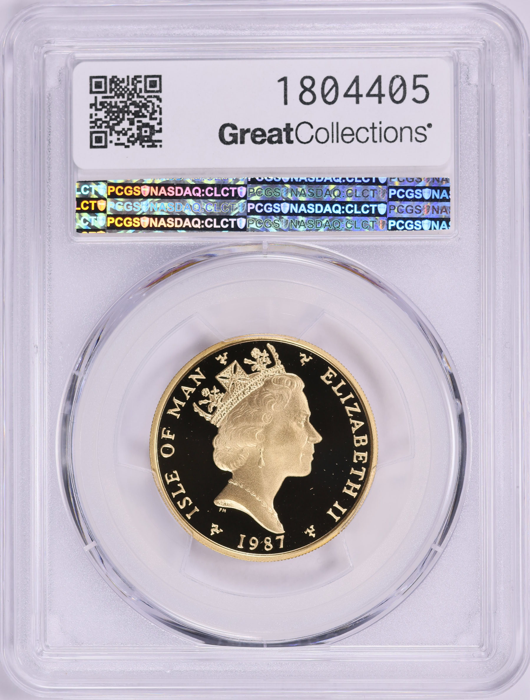 Isle of Man 1987 Gold 1/2 Angel KM-155 PCGS Proof-70 DCAM (AGW = 0.4994 ...