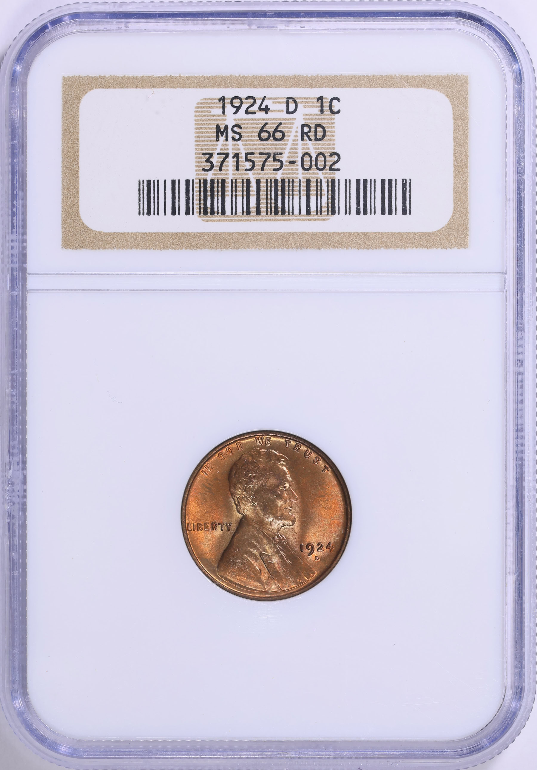 1924-D Lincoln Cent NGC MS-66 RD (Item 1804419) | GreatCollections Coin Auctions