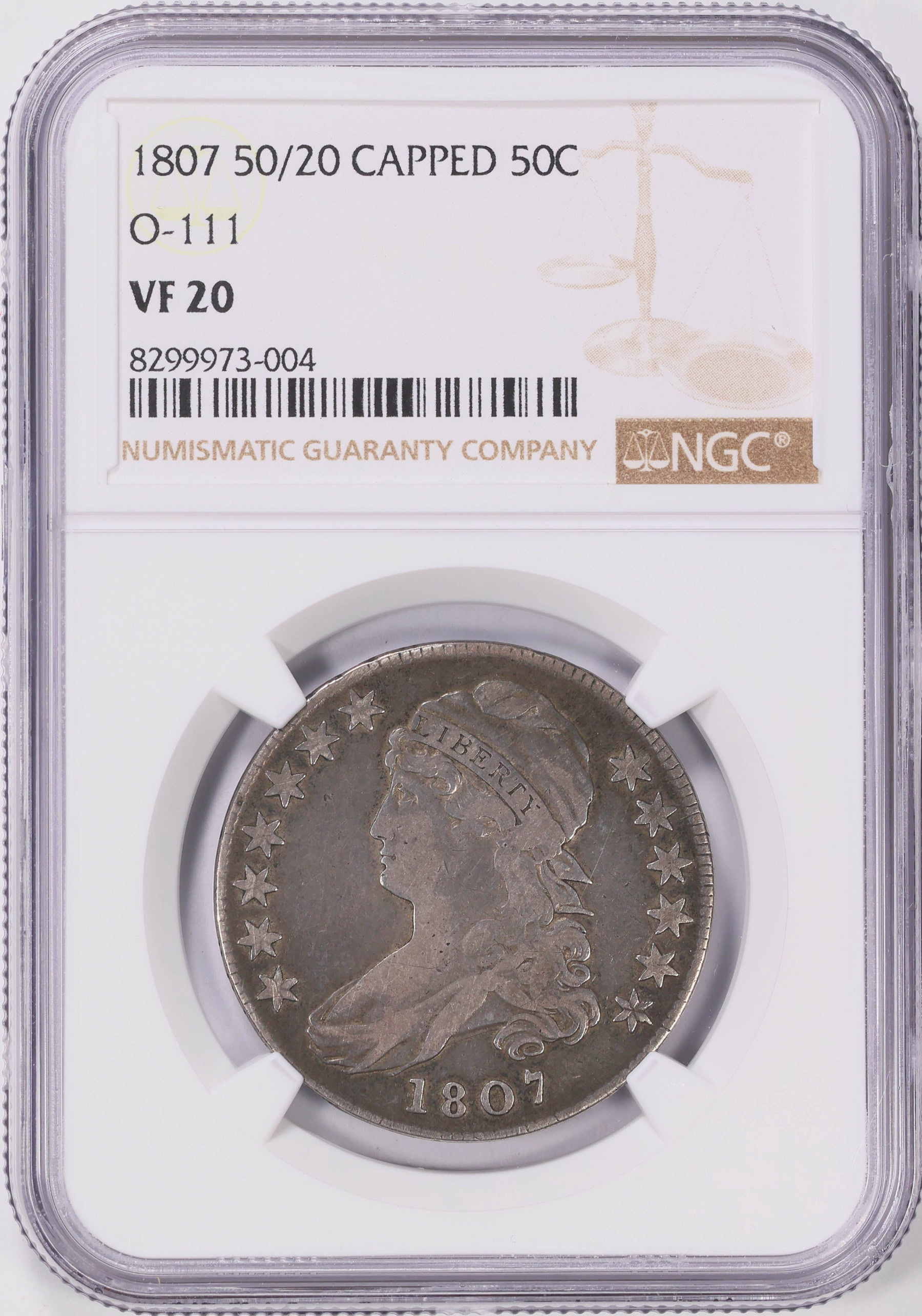 1807 Capped Bust Half Dollar 50/20 Overton 111 NGC VF-20 (Item 1804480) | GreatCollections Coin ...