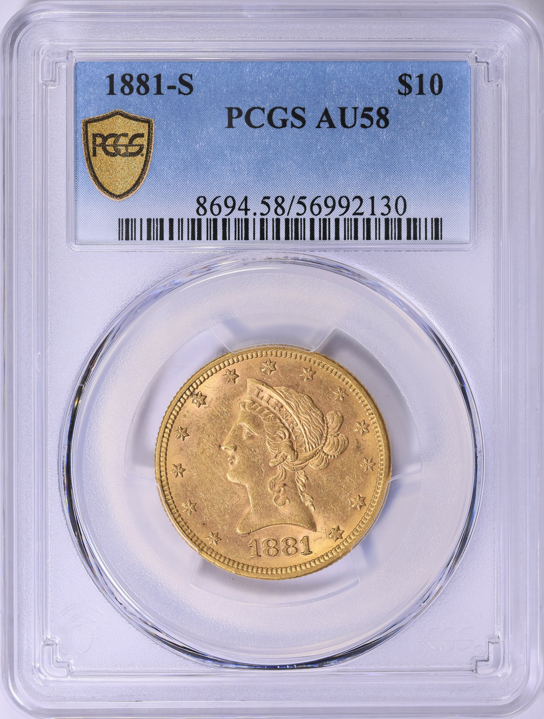 1881-S Liberty Gold Eagle PCGS AU-58 (Item 1804512) | GreatCollections Coin Auctions