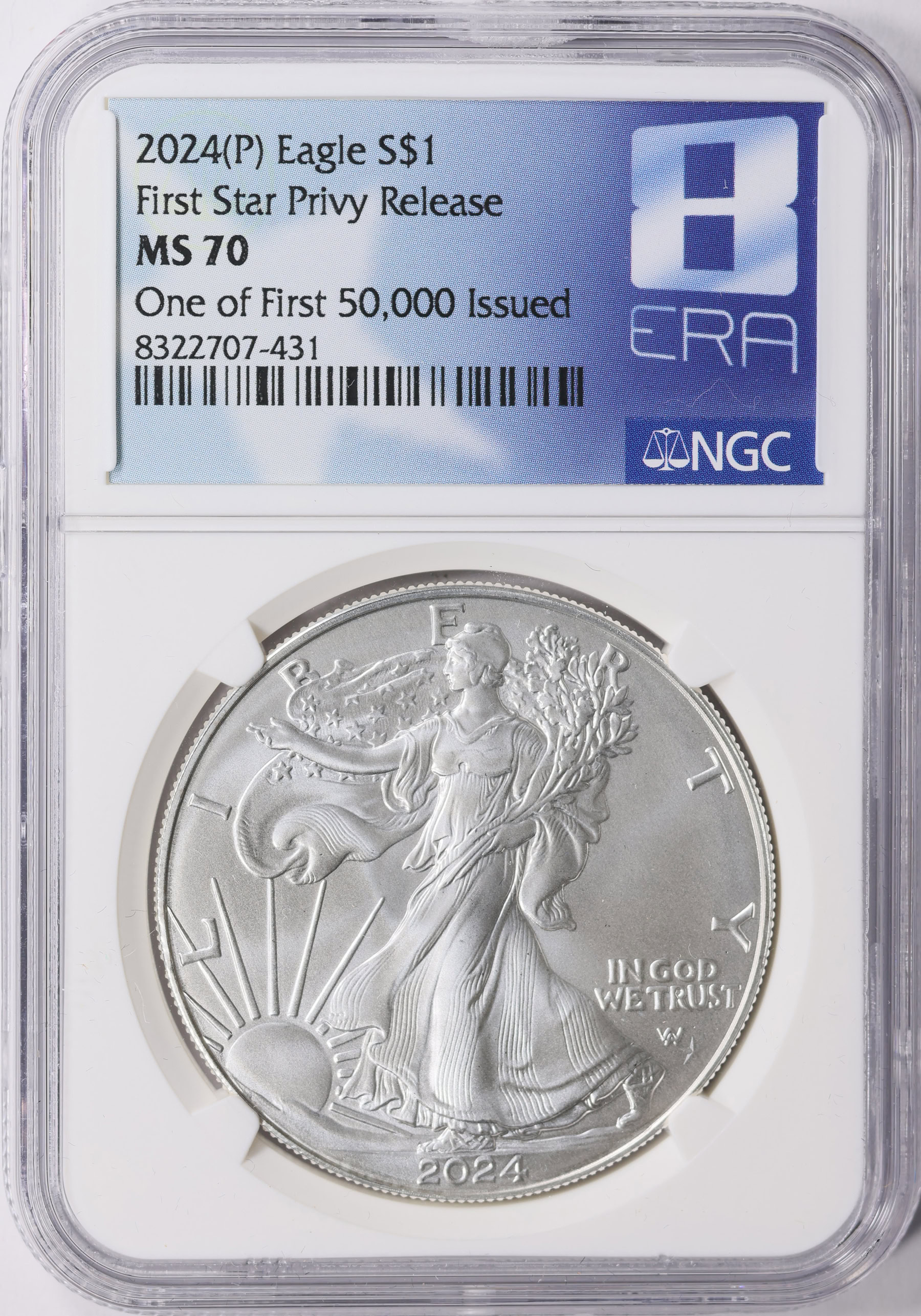 2024 $1 Silver Eagle First Star Privy Release NGC MS-70 (Eighth Era ...