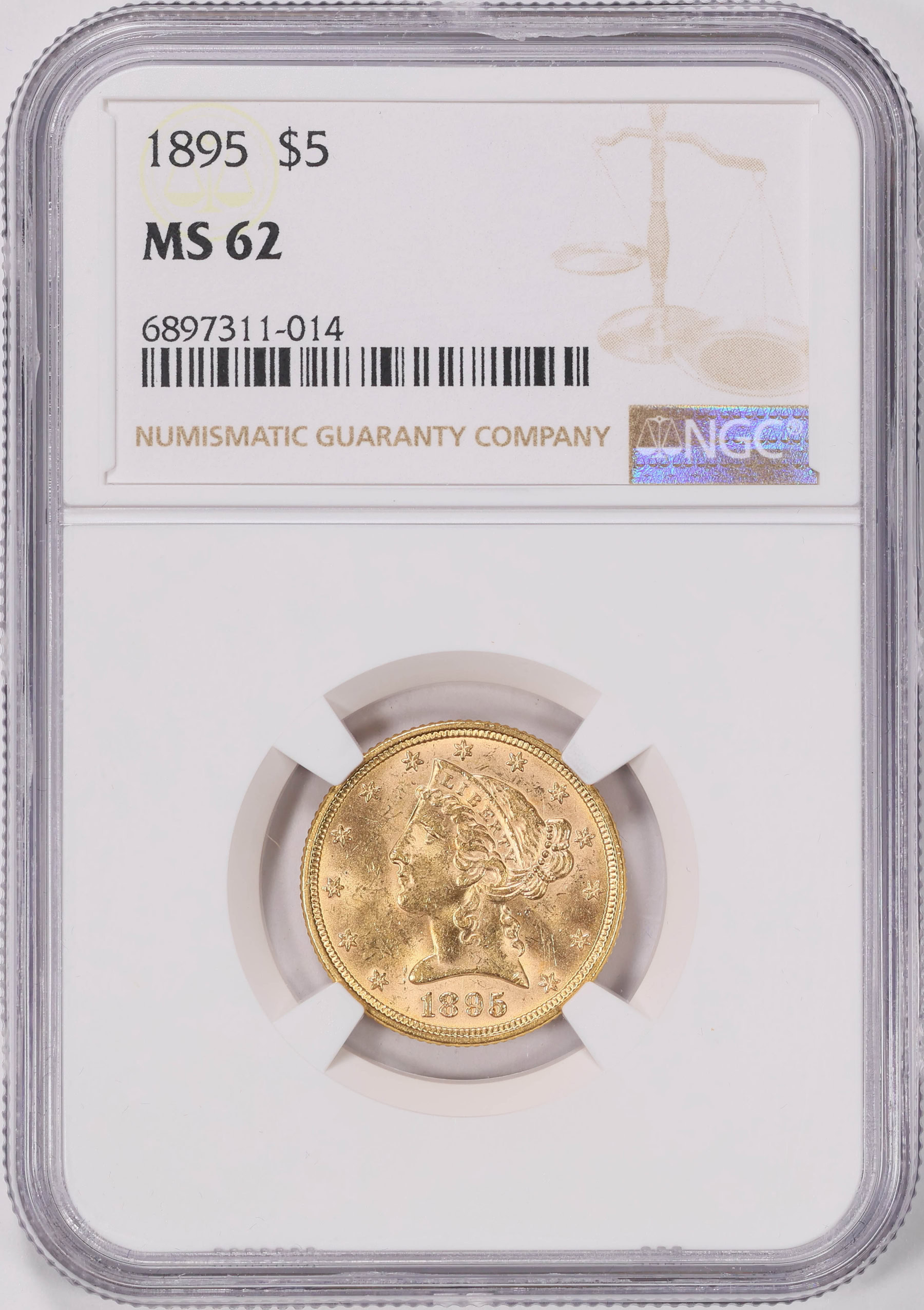 1895 Liberty Gold Half Eagle NGC MS-62 (Item 1804547) | GreatCollections Coin Auctions