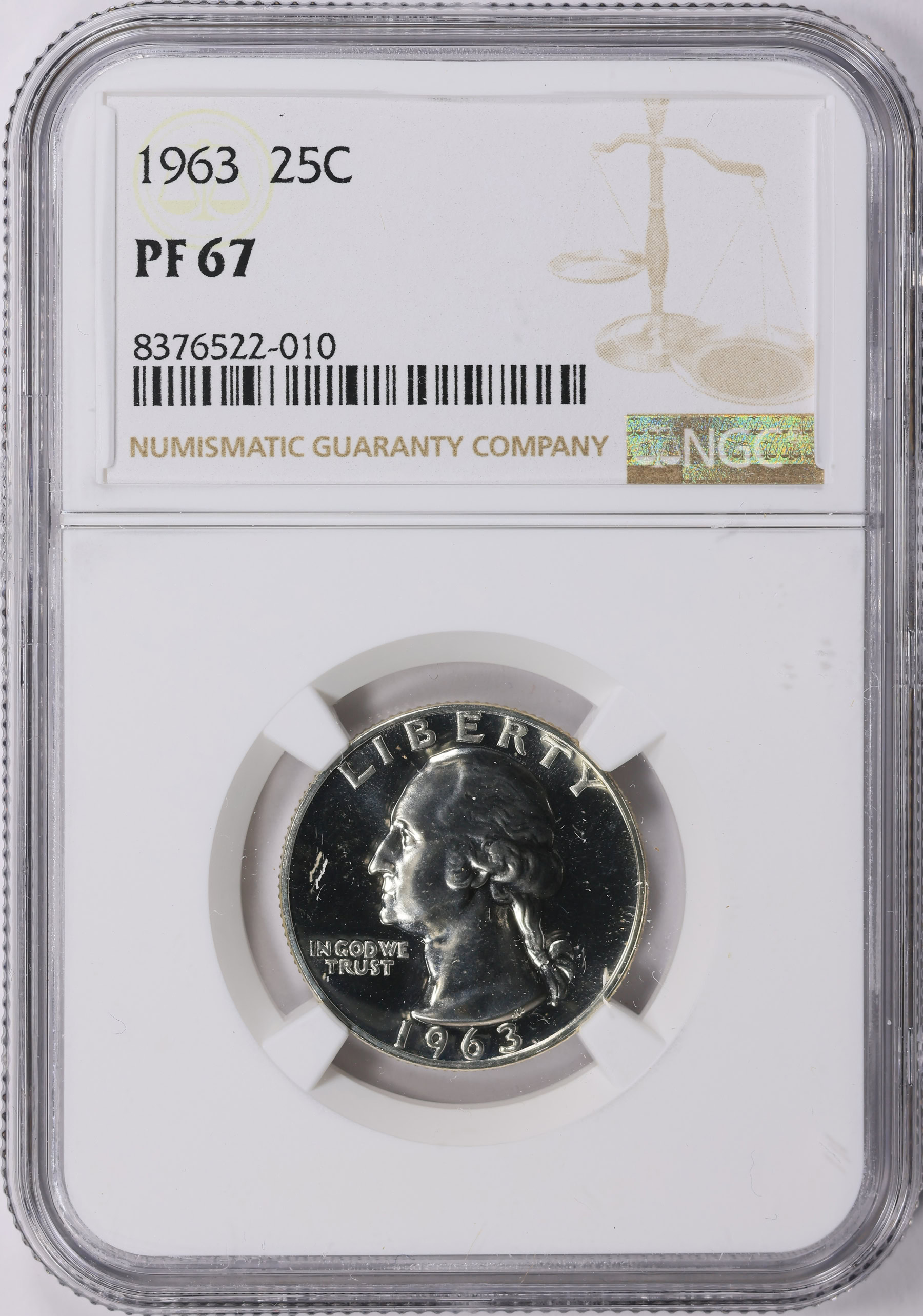 1963 Washington Quarter NGC Proof-67 (Item 1804579) | GreatCollections ...